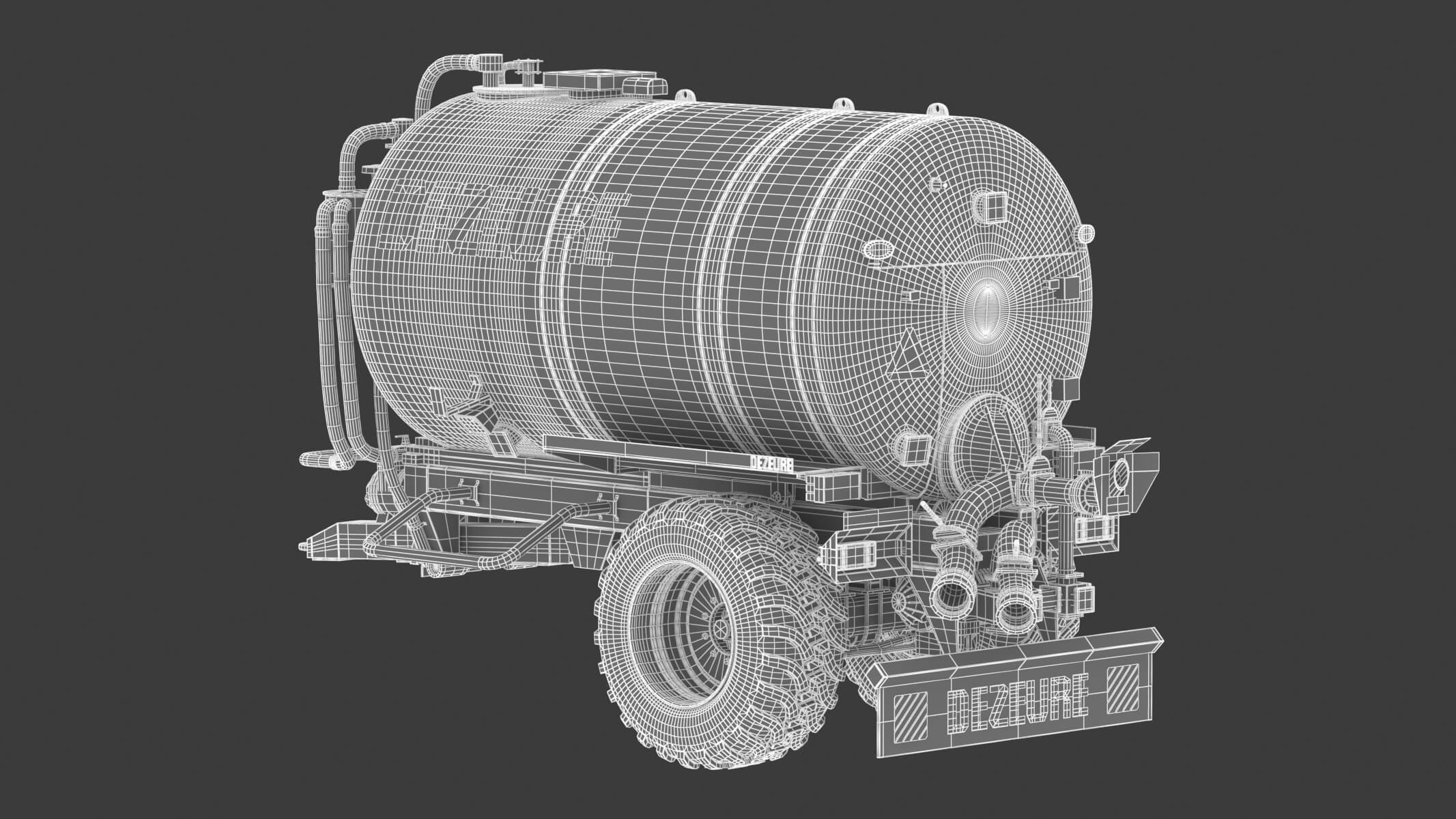 Dezeure Slurry Spreader Transline 2 Wheels - 3D Model by frezzy
