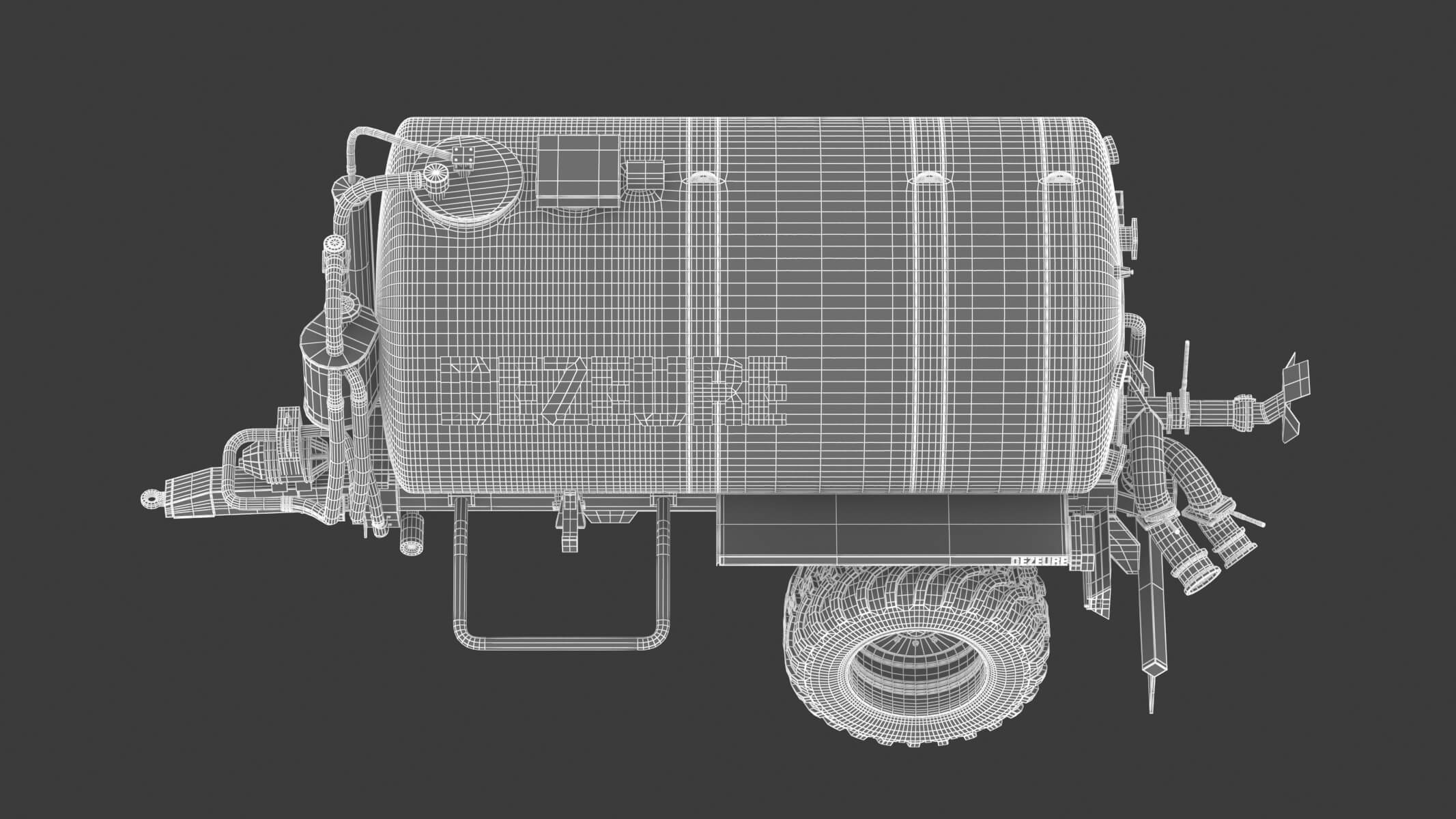 Dezeure Slurry Spreader Transline 2 Wheels - 3D Model by frezzy