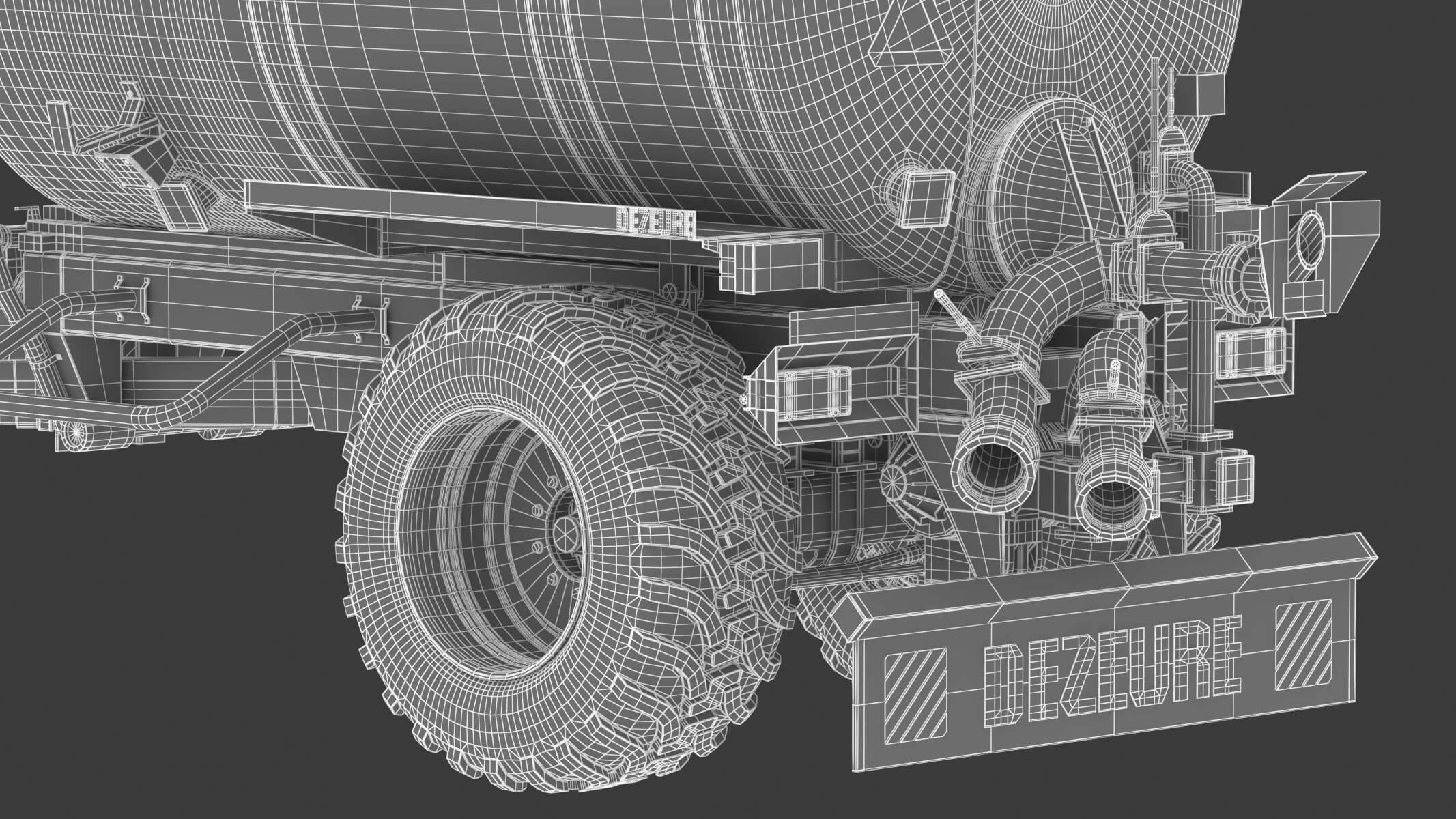 Dezeure Slurry Spreader Transline 2 Wheels - 3D Model by frezzy