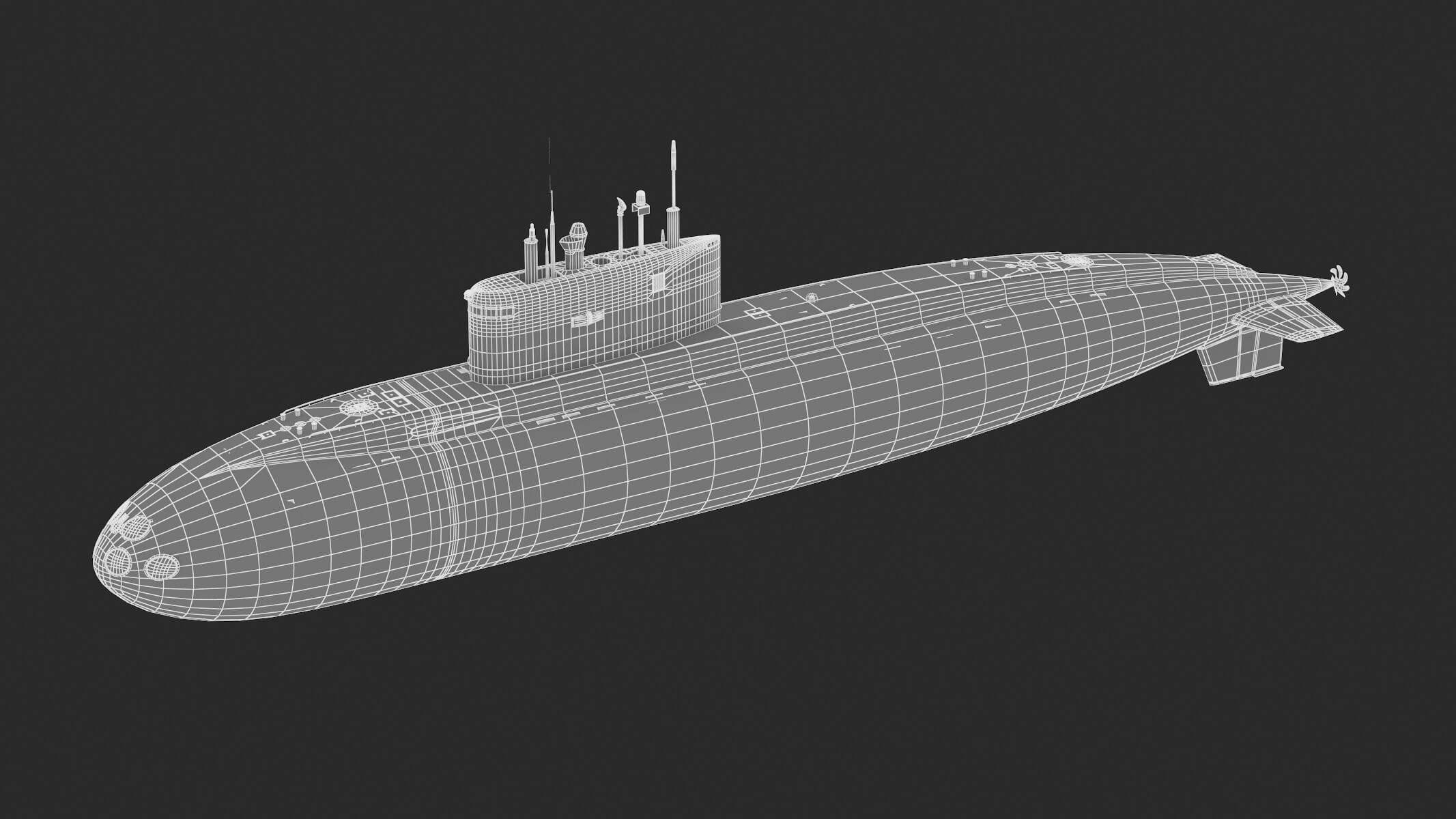 Diesel Electric Submarine Kilo Class Russian - 3D Model by frezzy