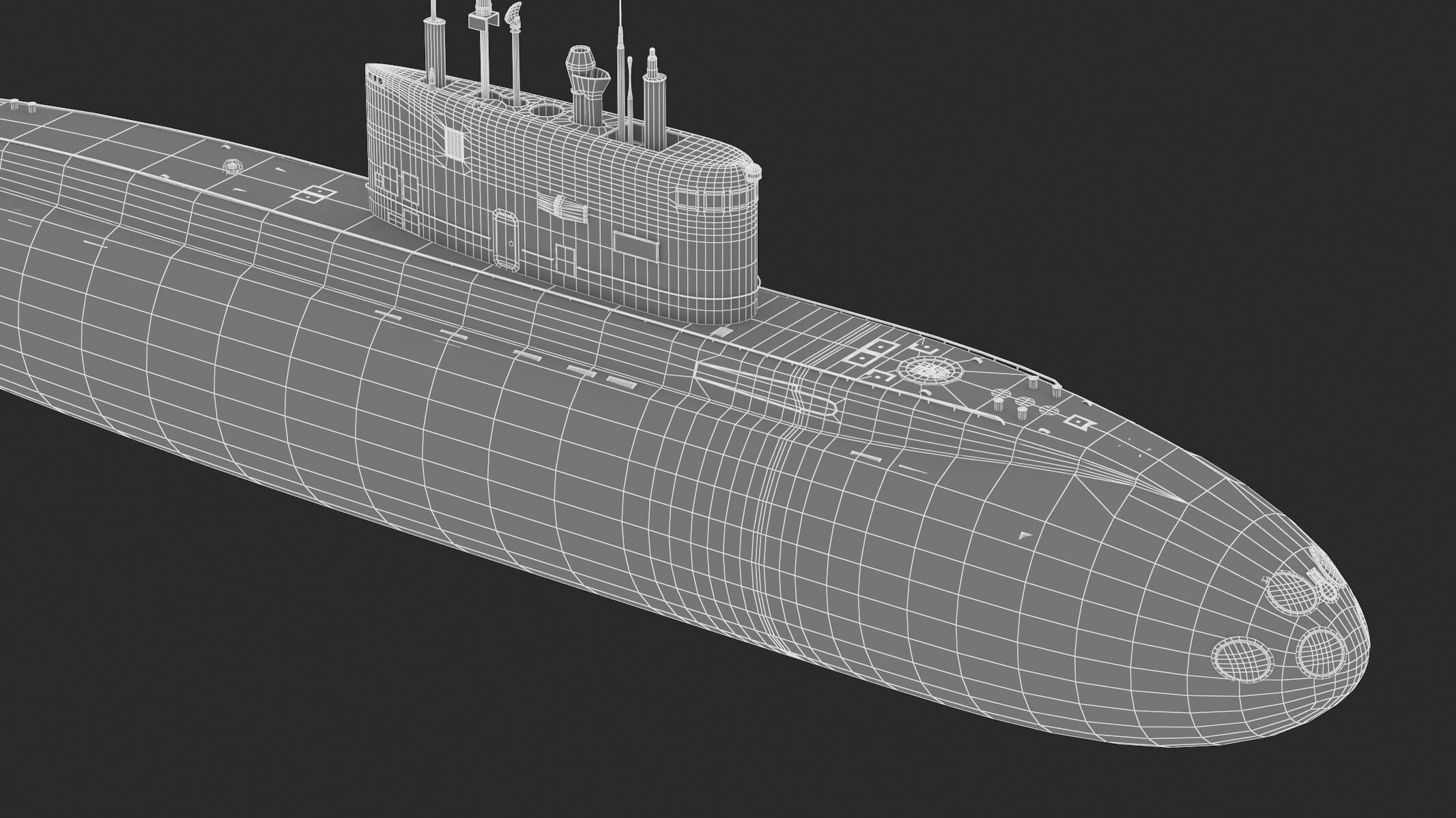 Diesel Electric Submarine Kilo Class Russian - 3D Model by frezzy