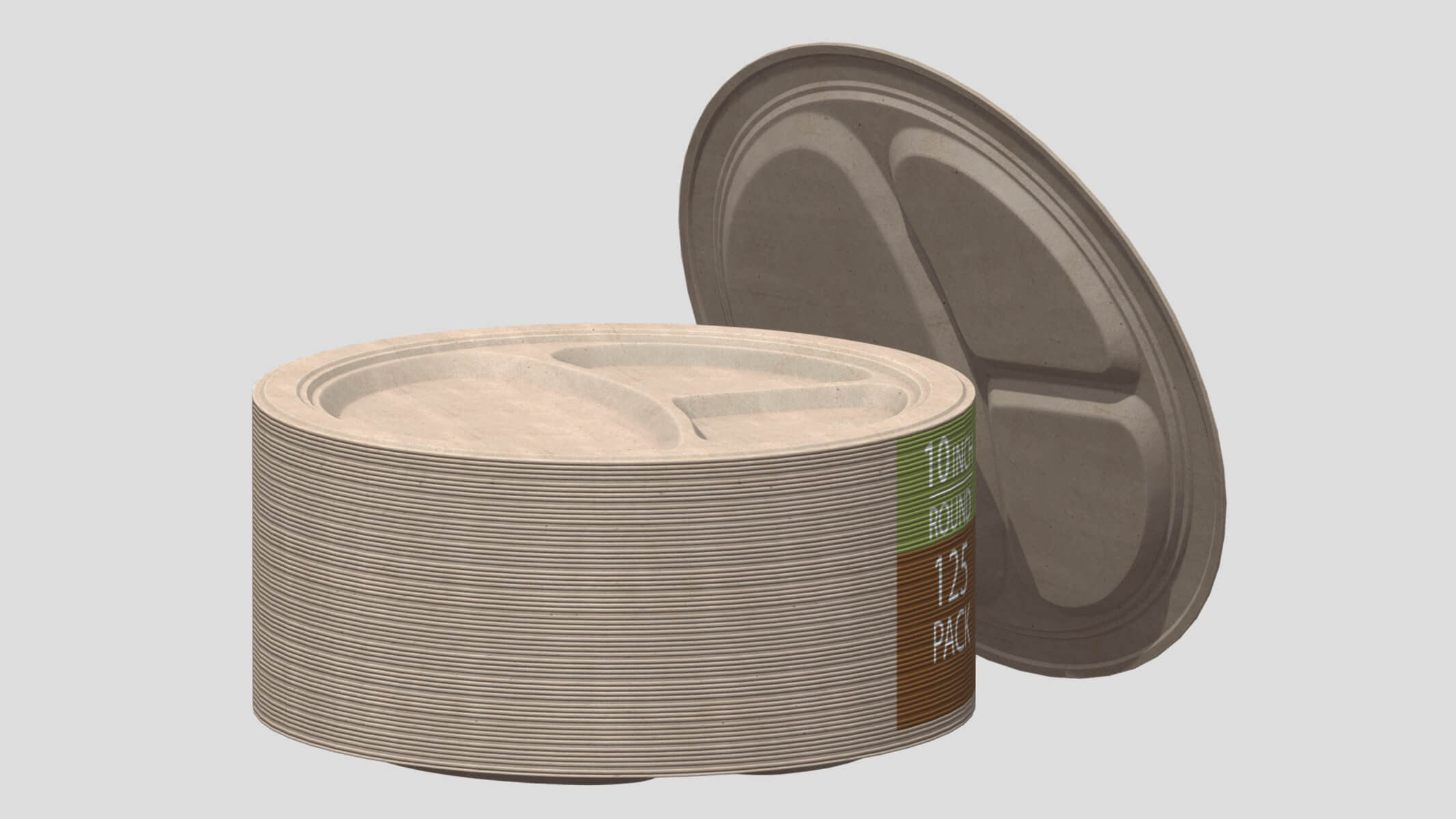 Disposable Paper Plates Low Poly - 3D Model by frezzy