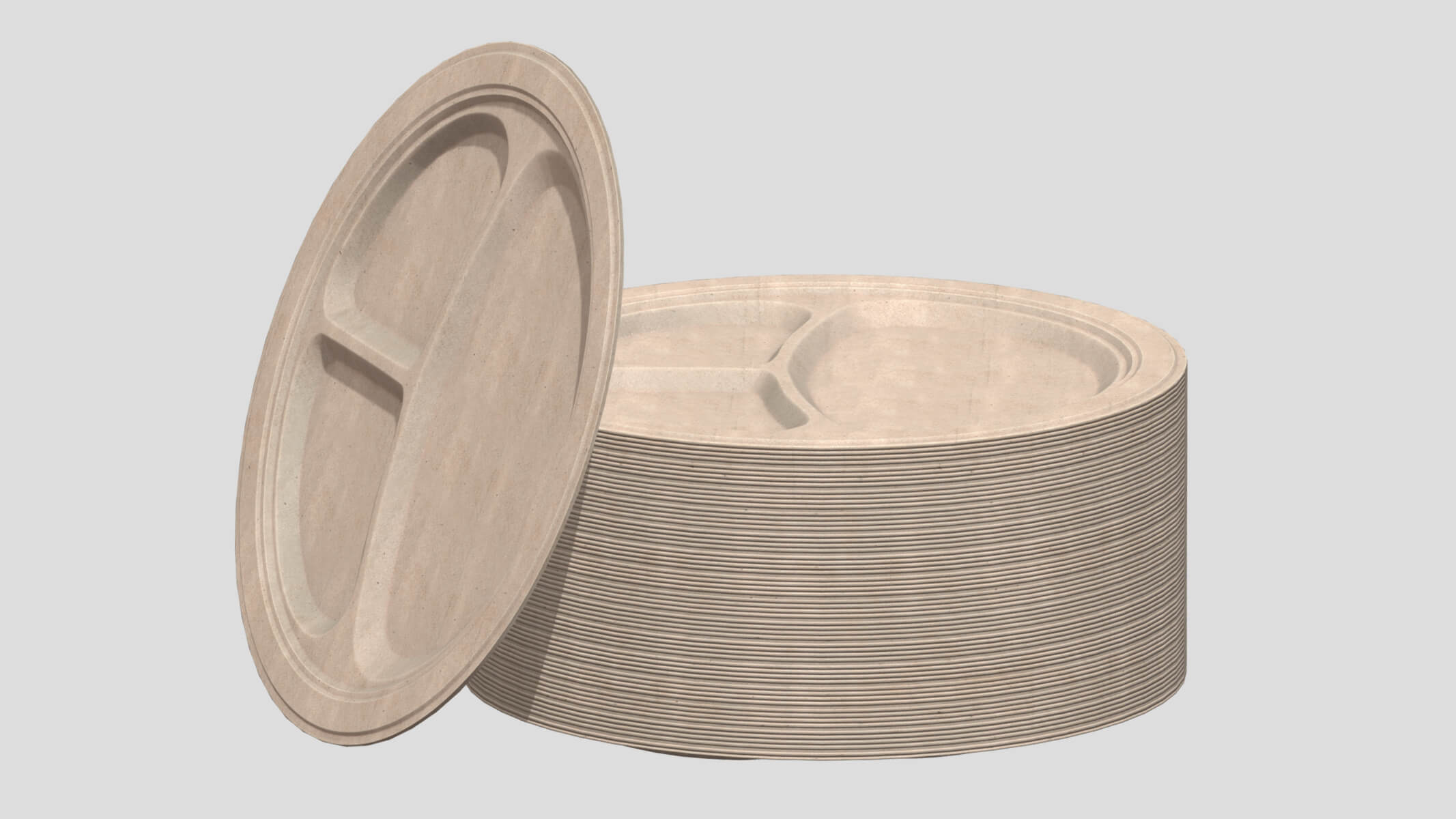 Disposable Paper Plates Low Poly - 3D Model by frezzy