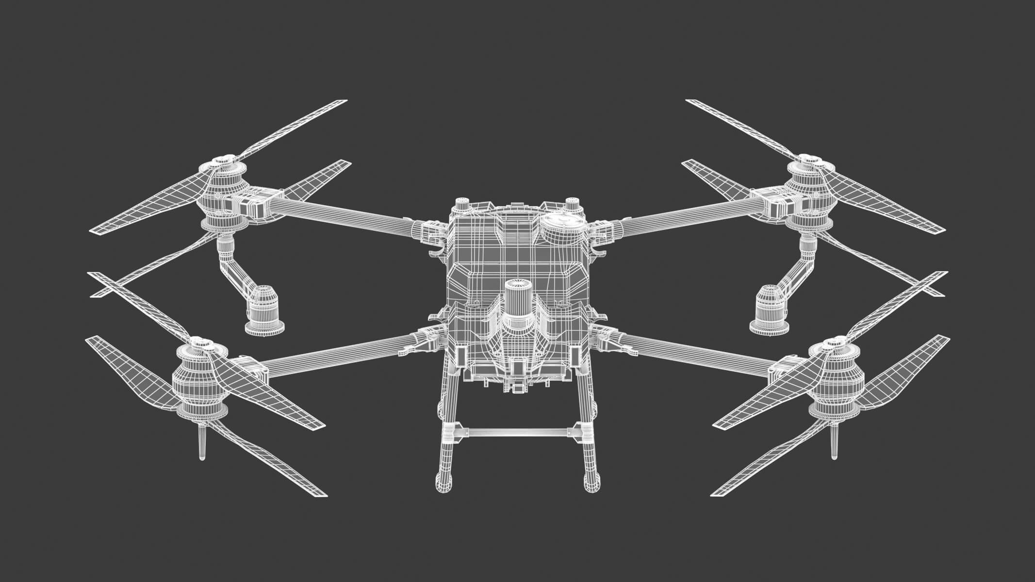 DJI Agras T40 Agricultural - 3D Model by frezzy