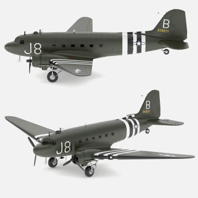 Douglas C-47 Skytrain 3D Model by frezzy