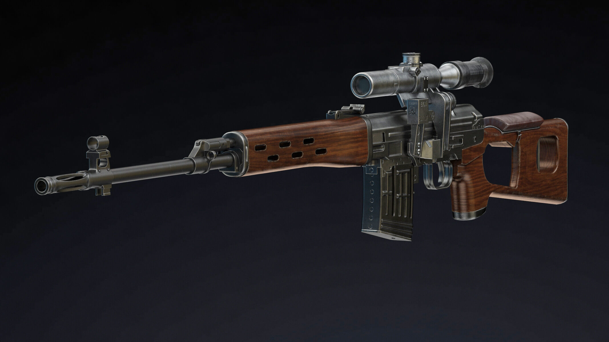 Dragunov Low Poly - 3D Model by frezzy