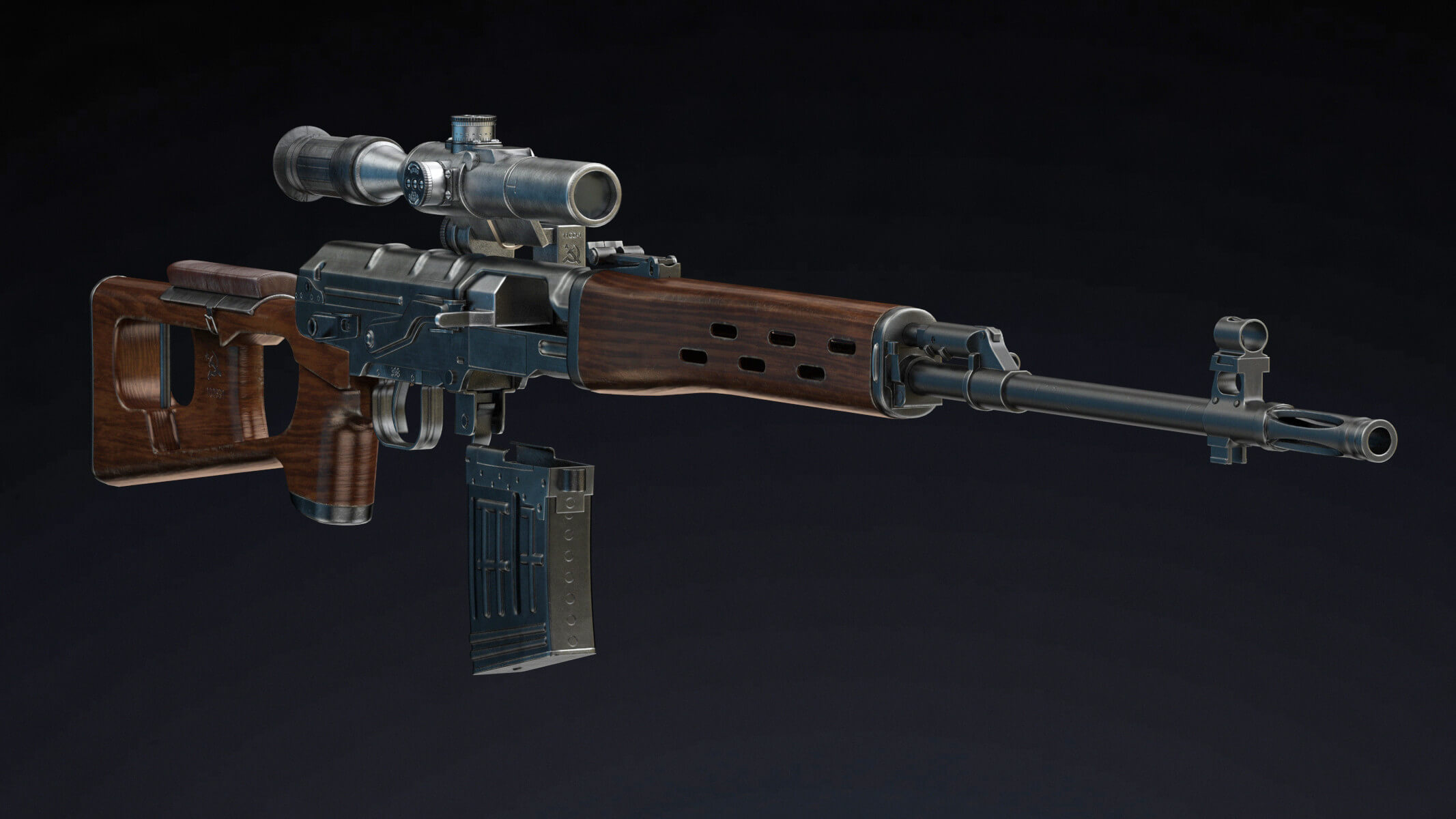 Dragunov Low Poly - 3D Model by frezzy