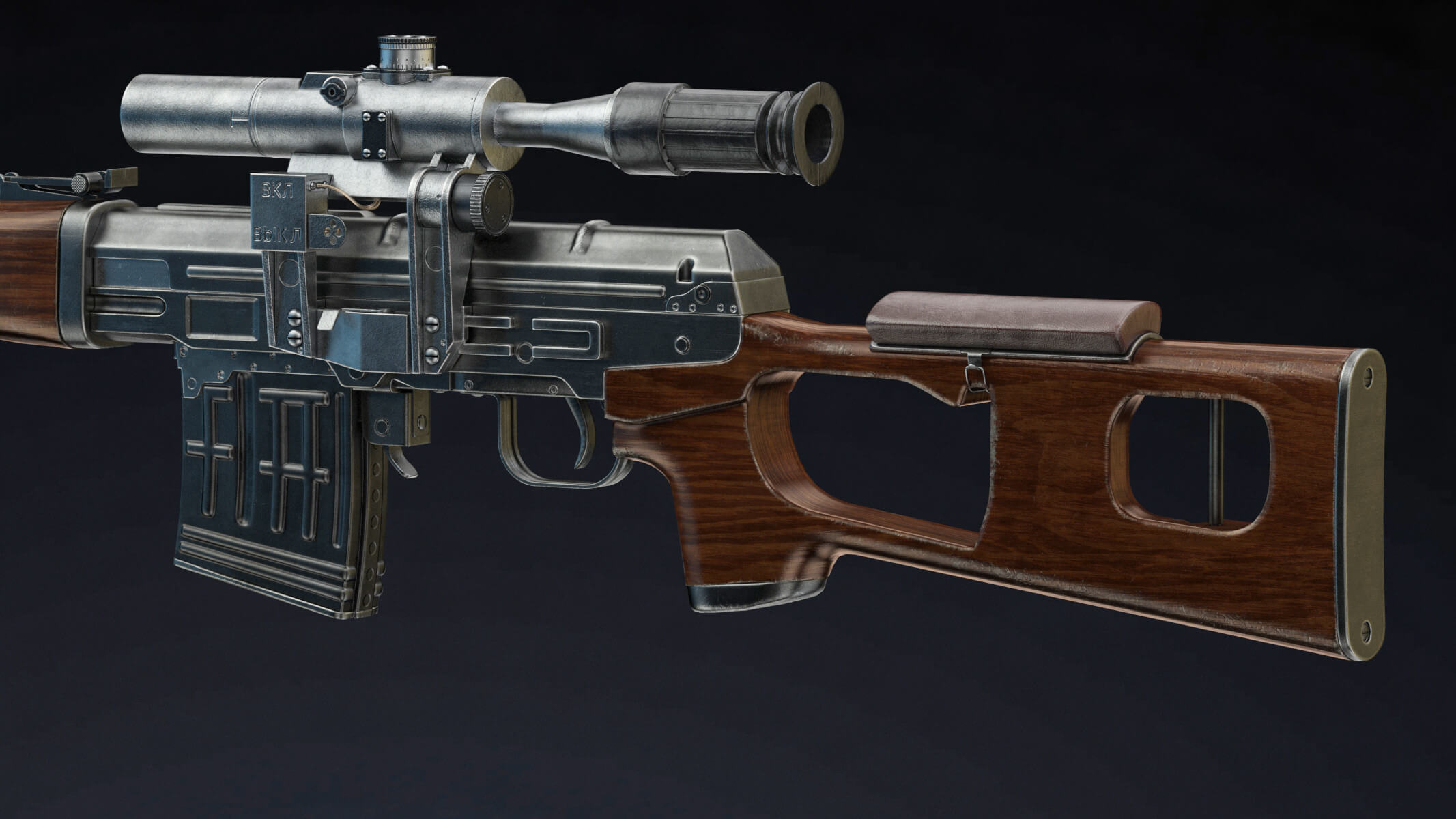 Dragunov Low Poly - 3D Model by frezzy