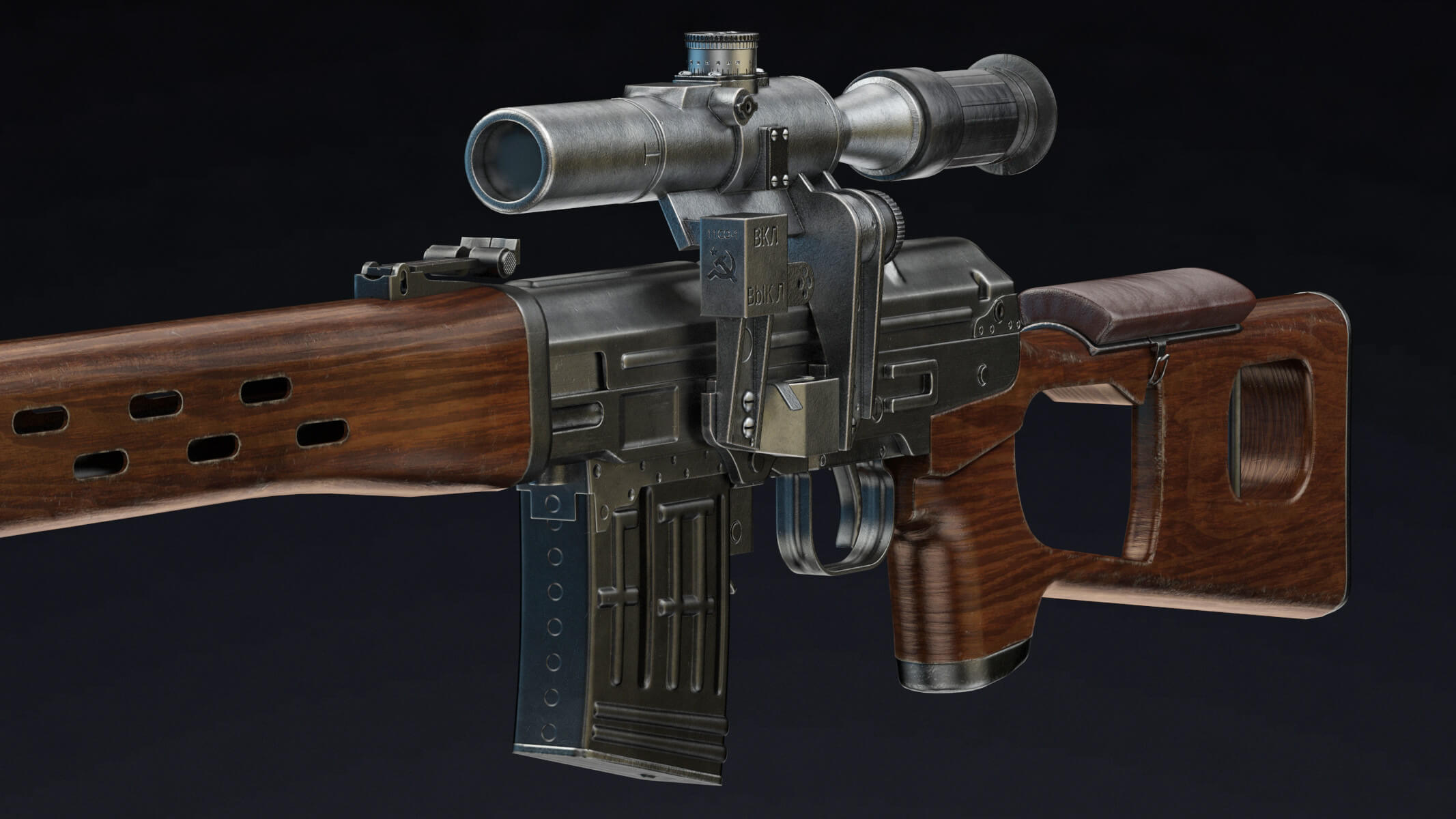 Dragunov Low Poly - 3D Model by frezzy