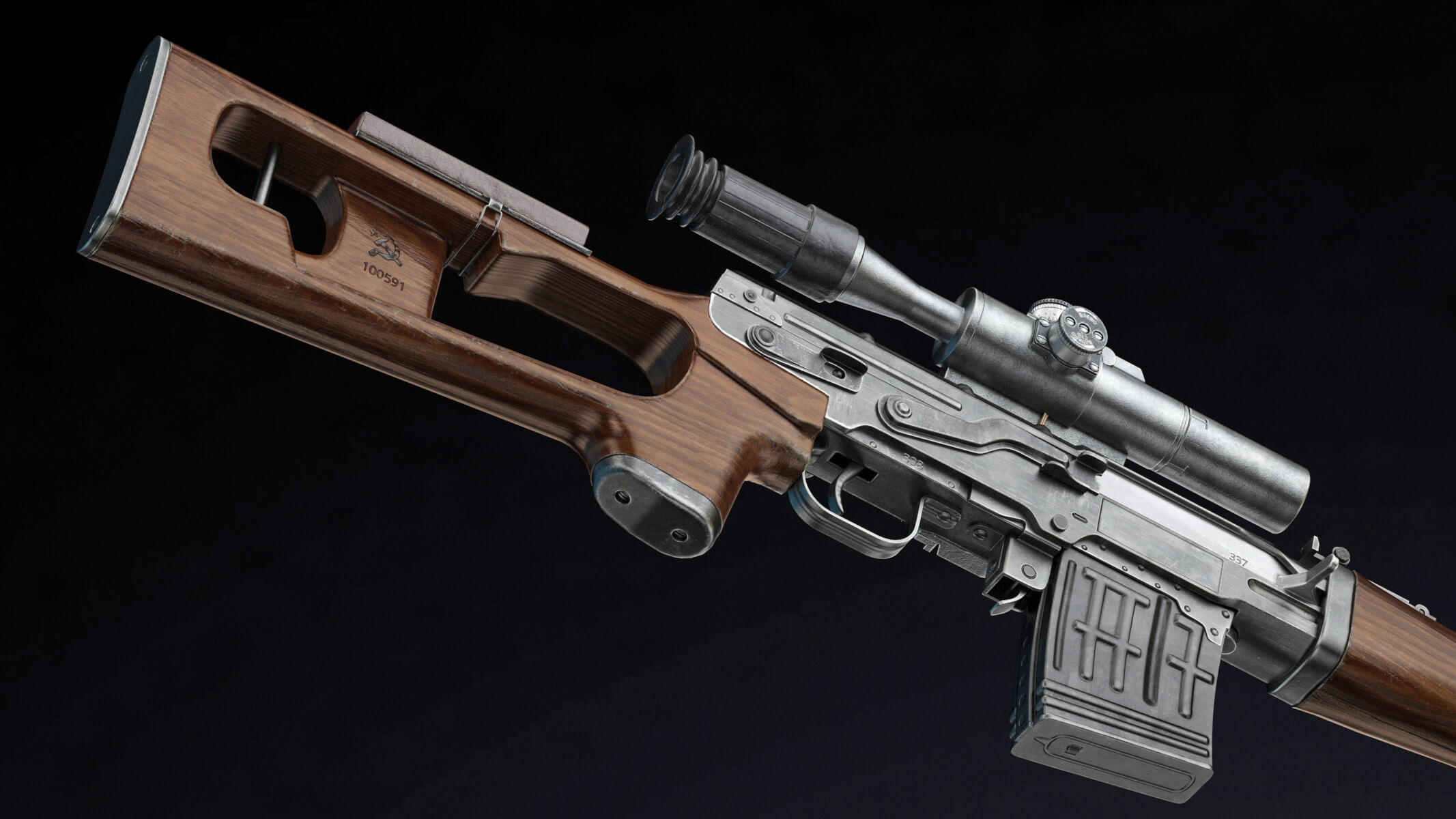 Dragunov Low Poly - 3D Model by frezzy