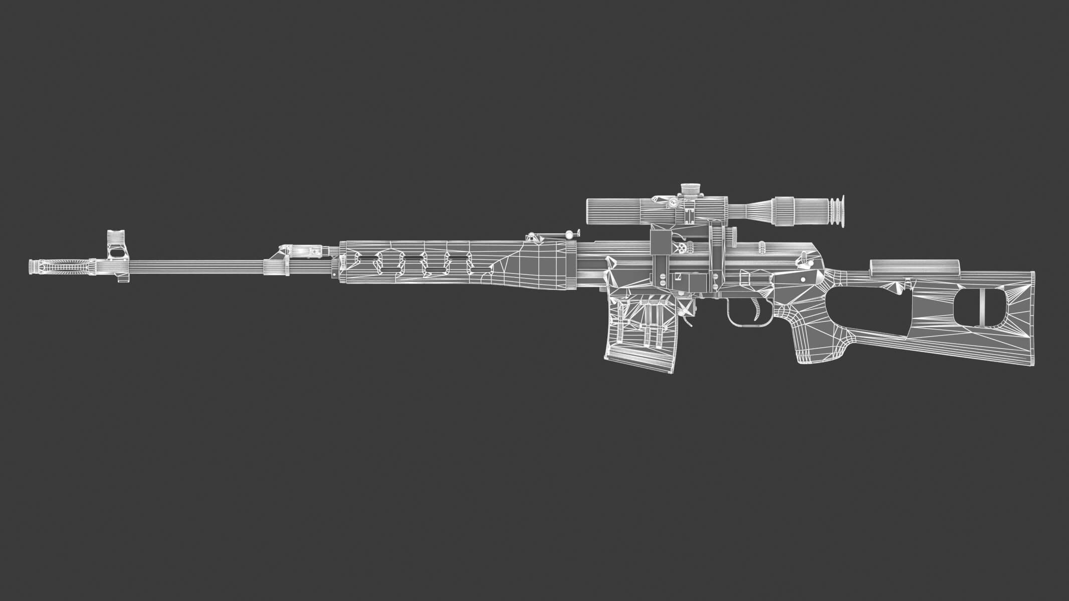 Dragunov Low Poly - 3D Model by frezzy