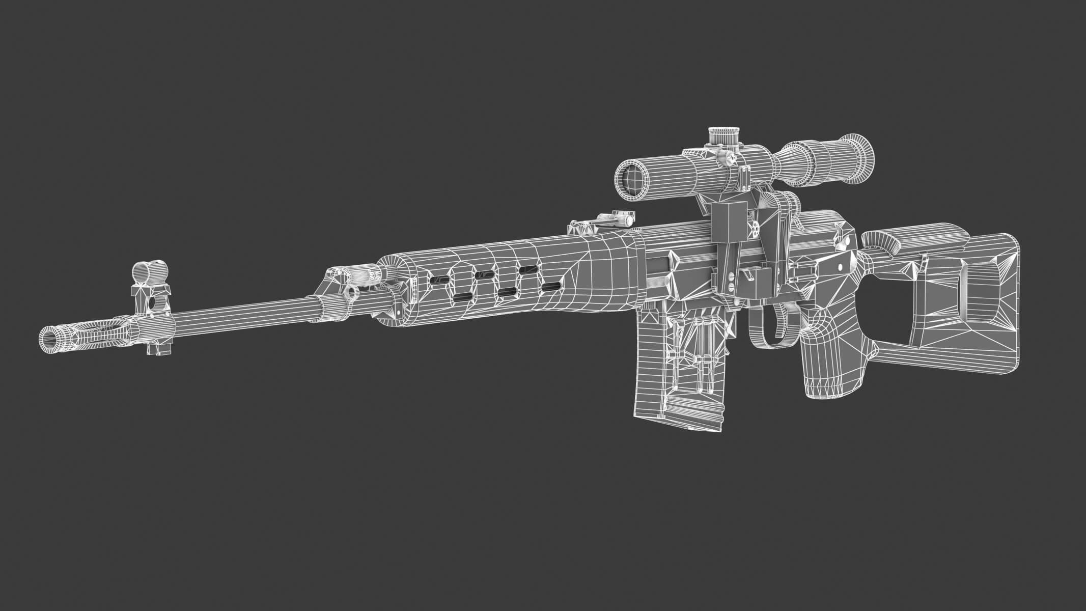 Dragunov Low Poly - 3D Model by frezzy