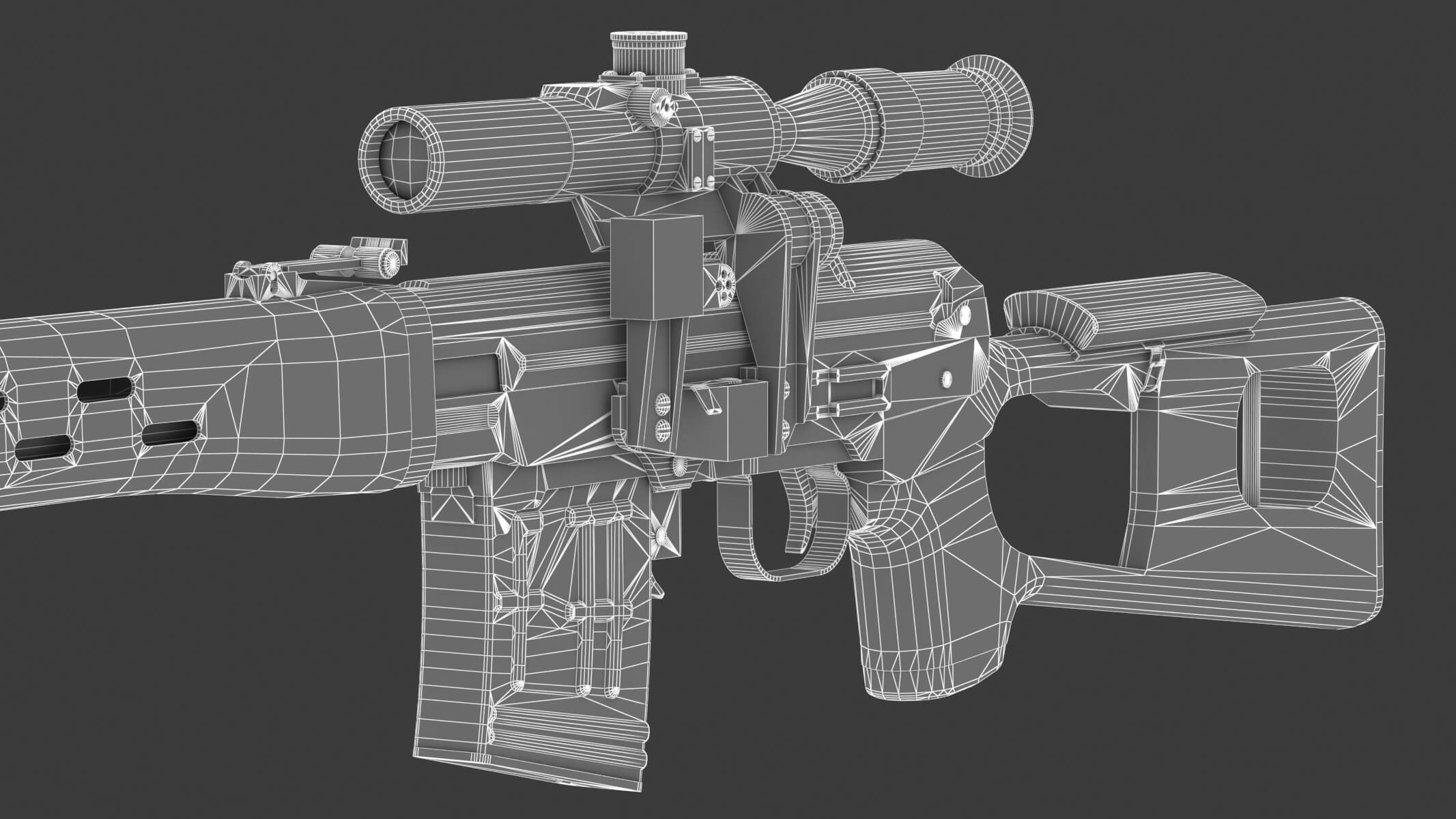Dragunov Low Poly - 3D Model by frezzy