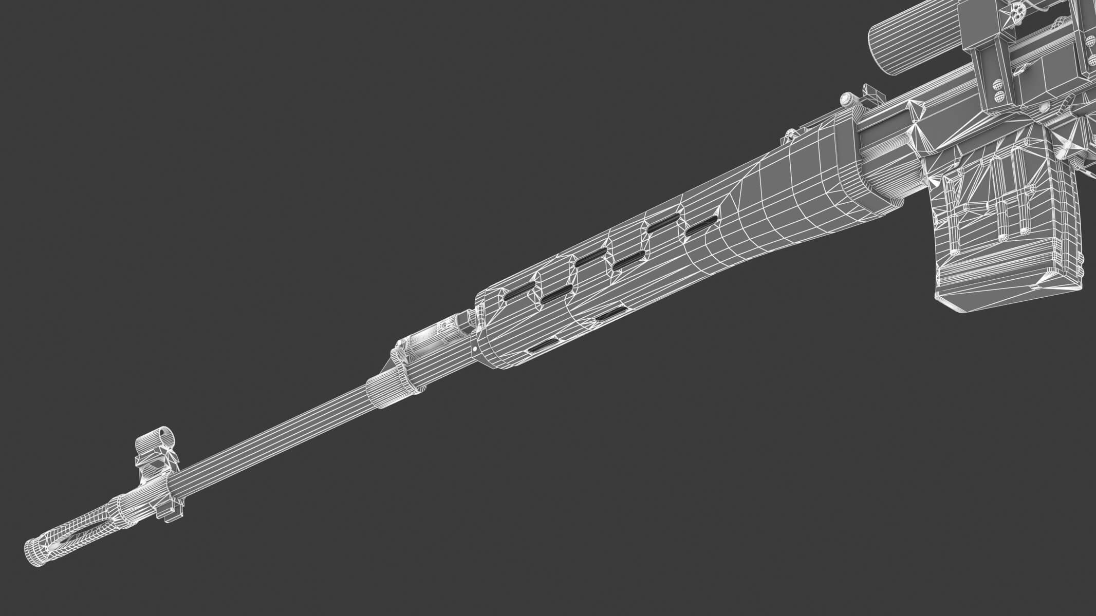 Dragunov Low Poly - 3D Model by frezzy