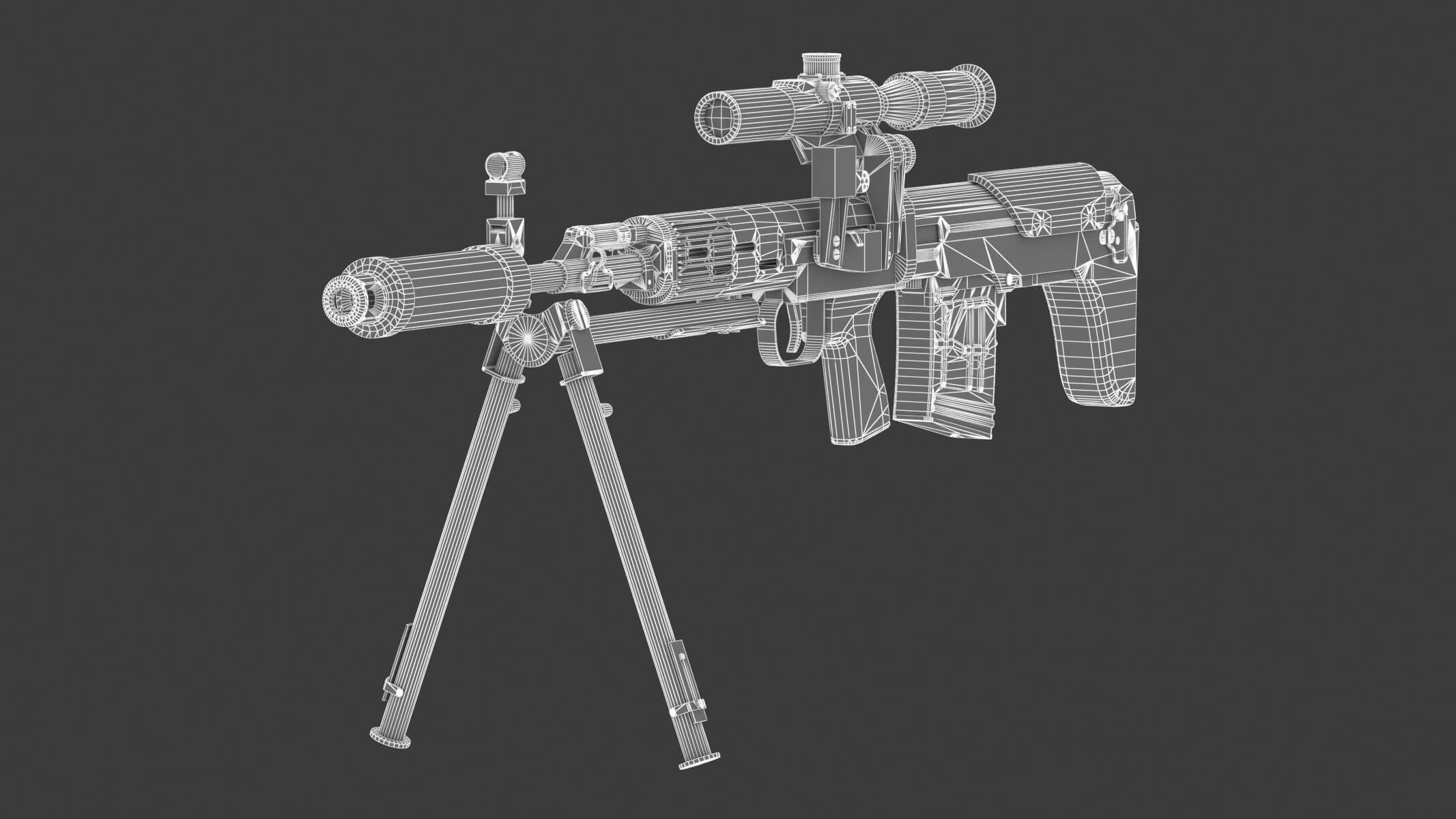 Dragunov Svu Low Poly - 3D Model by frezzy