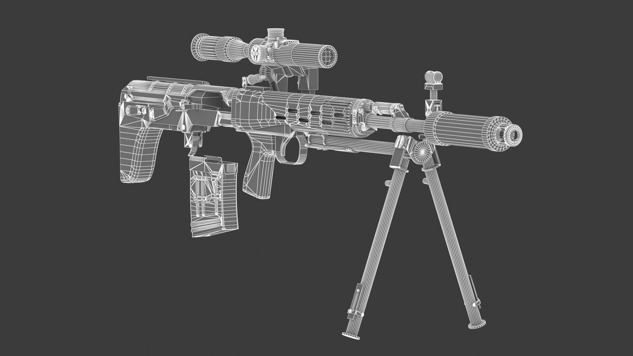 Dragunov Svu Low Poly - 3D Model by frezzy