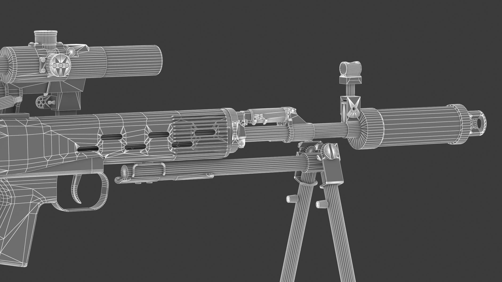 Dragunov Svu Low Poly - 3D Model by frezzy