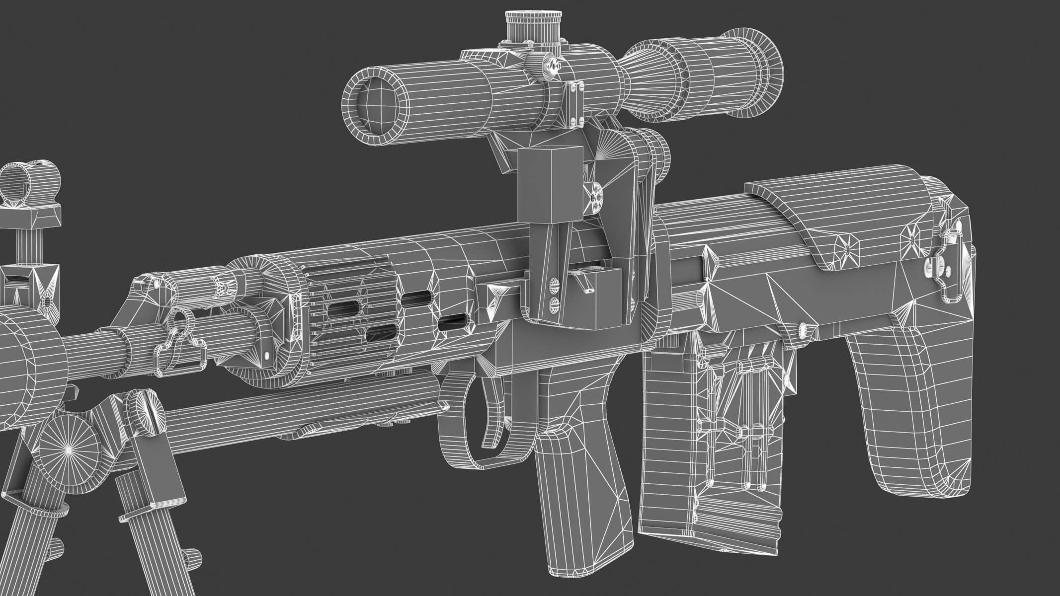 Dragunov Svu Low Poly - 3D Model by frezzy