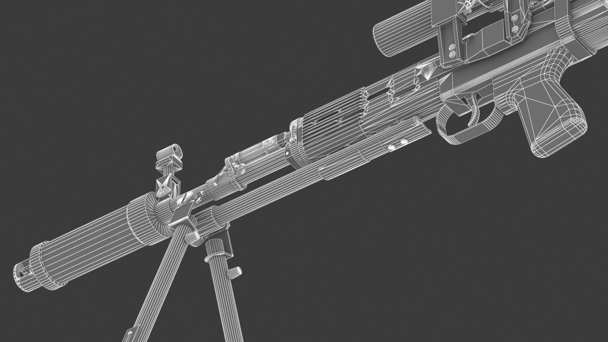 Dragunov Svu Low Poly - 3D Model by frezzy