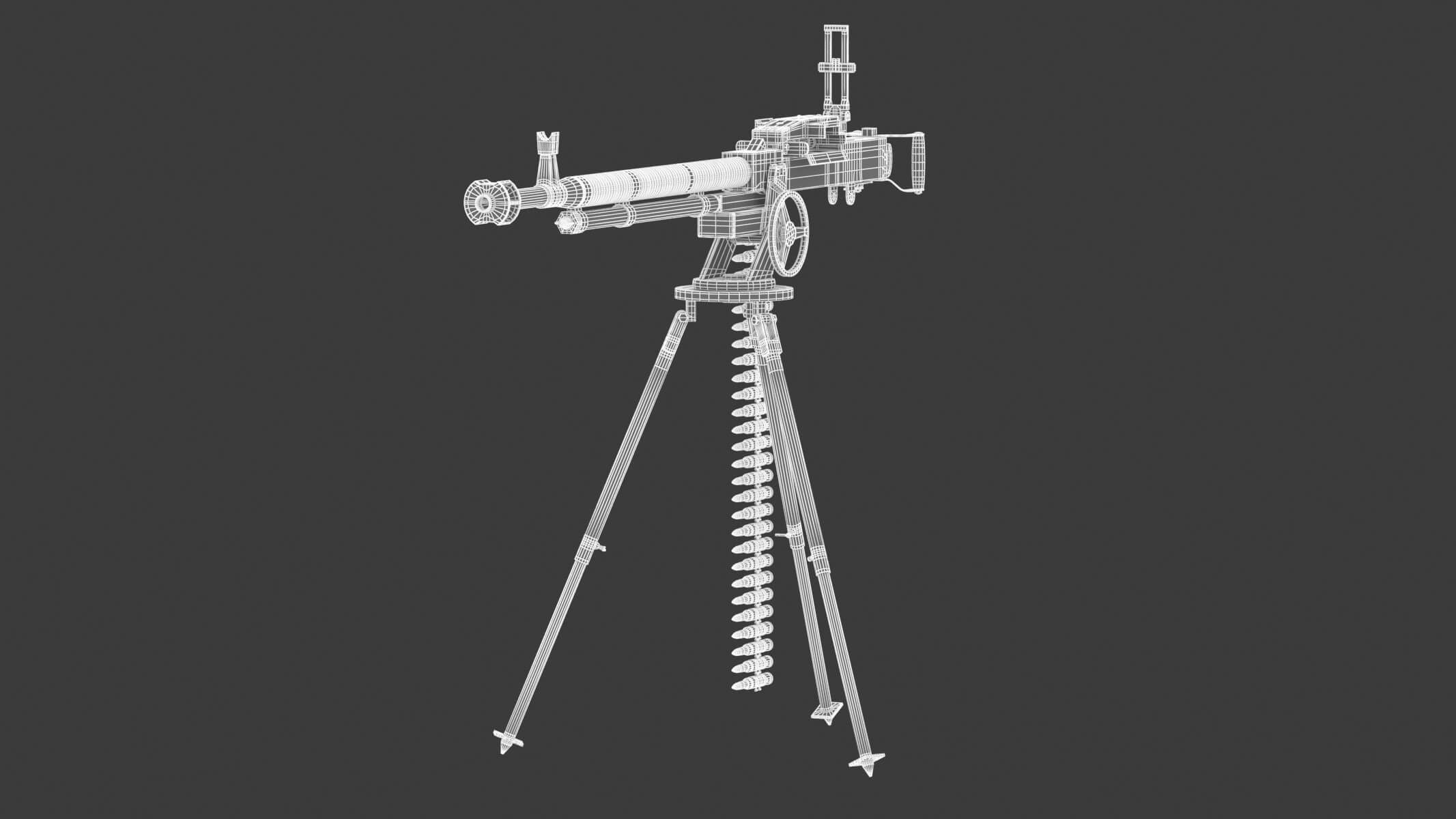 DshK Heavy Machine Gun - 3D Model by frezzy