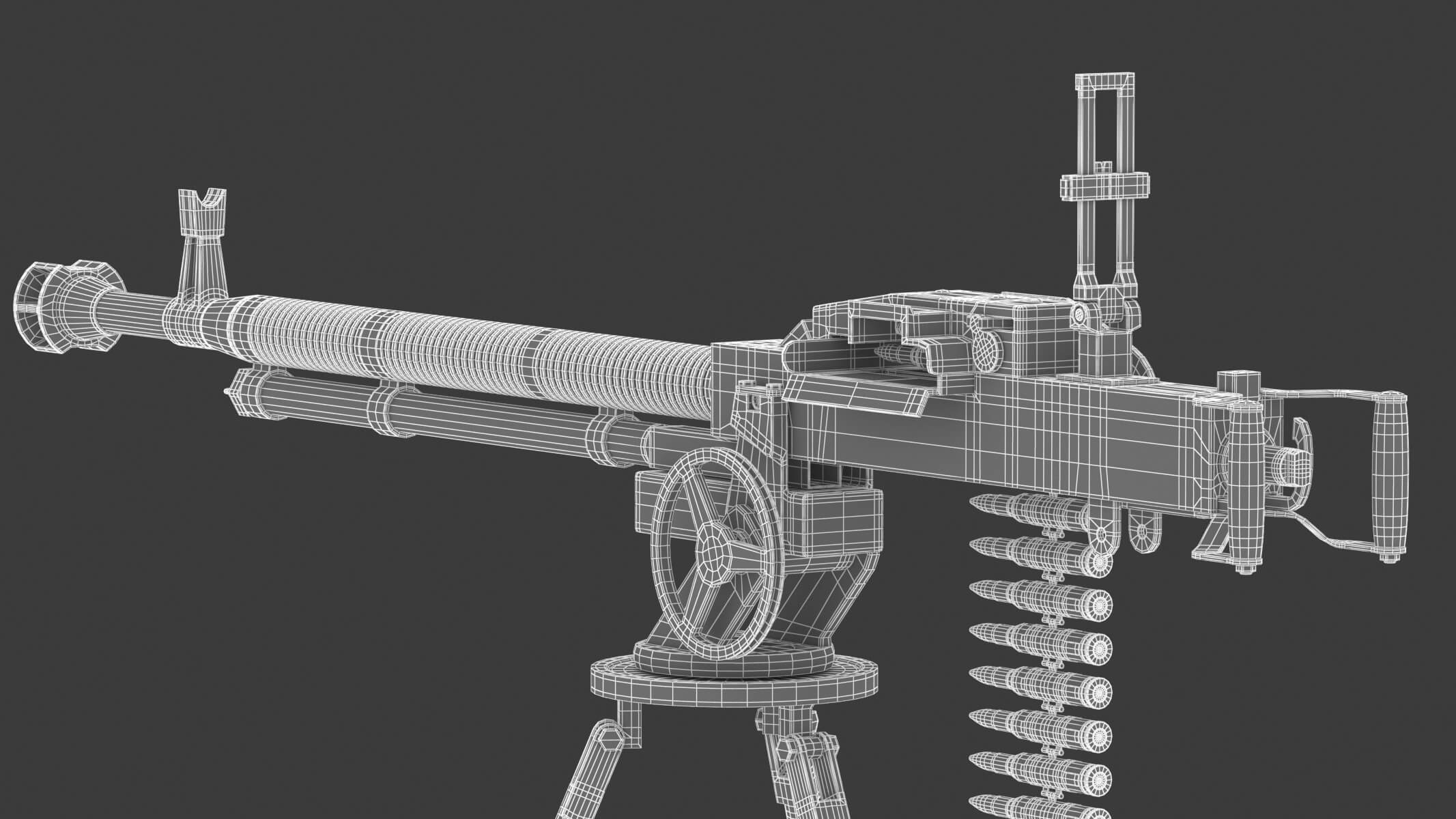 DshK Heavy Machine Gun - 3D Model by frezzy