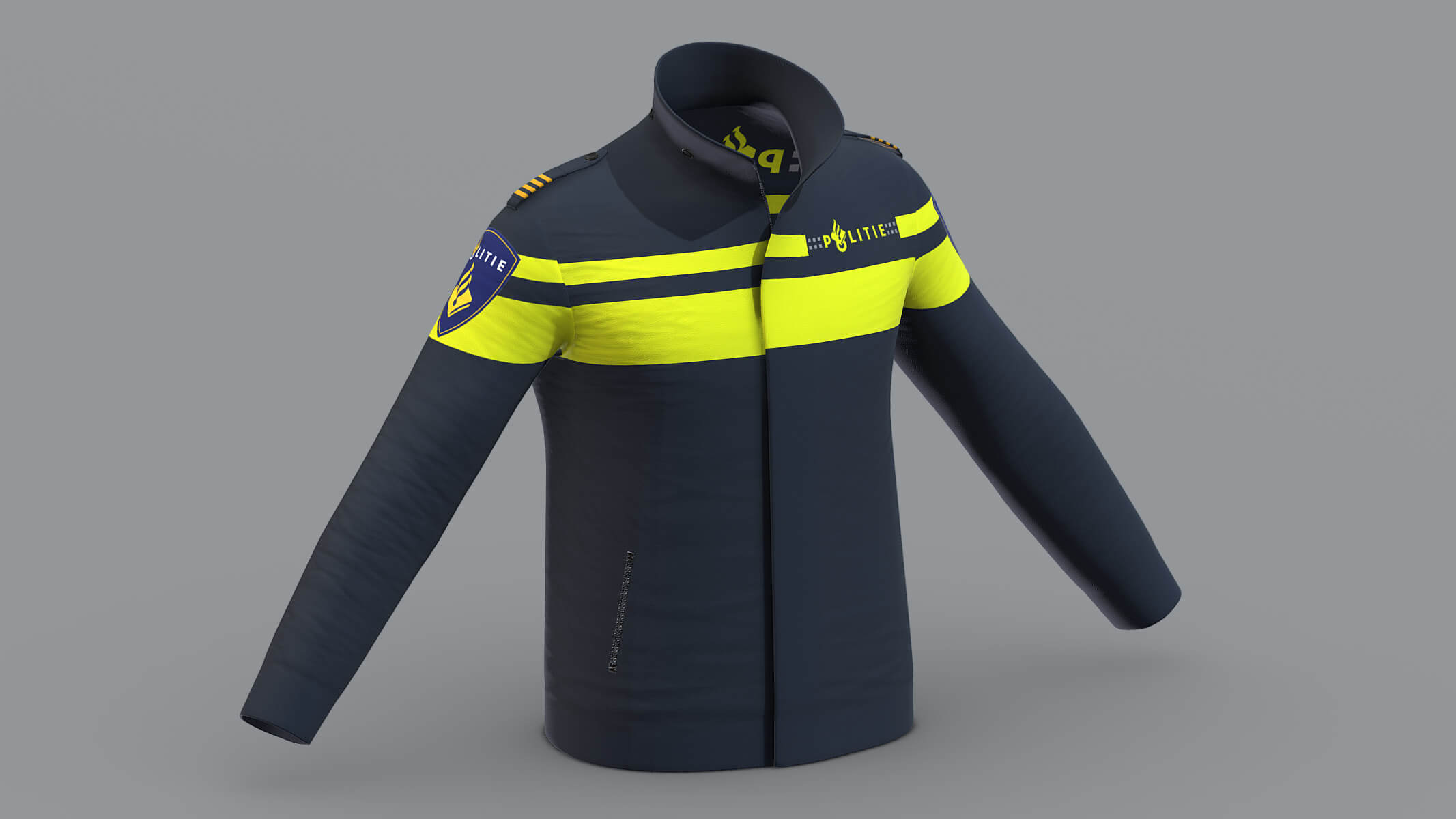 Dutch Police Jacket Low Poly - 3D Model by frezzy
