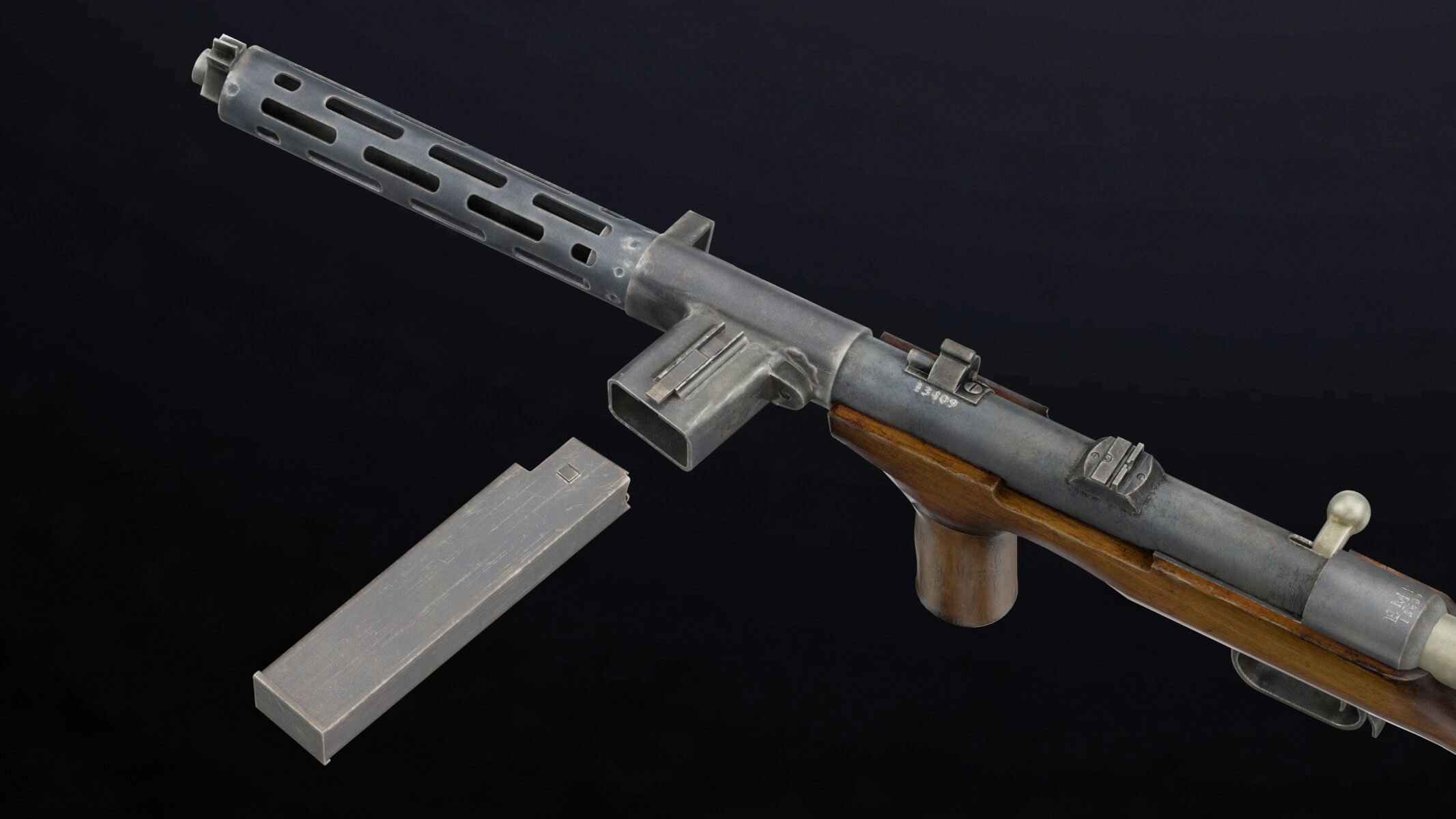 Erma EMP-35 Low Poly 3D Model by frezzy