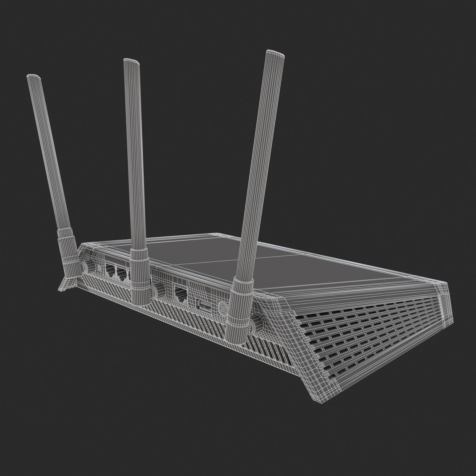 Ethernet Wireless Router Netgear R6700 Nighthawk AC1750 - 3D Model by ...