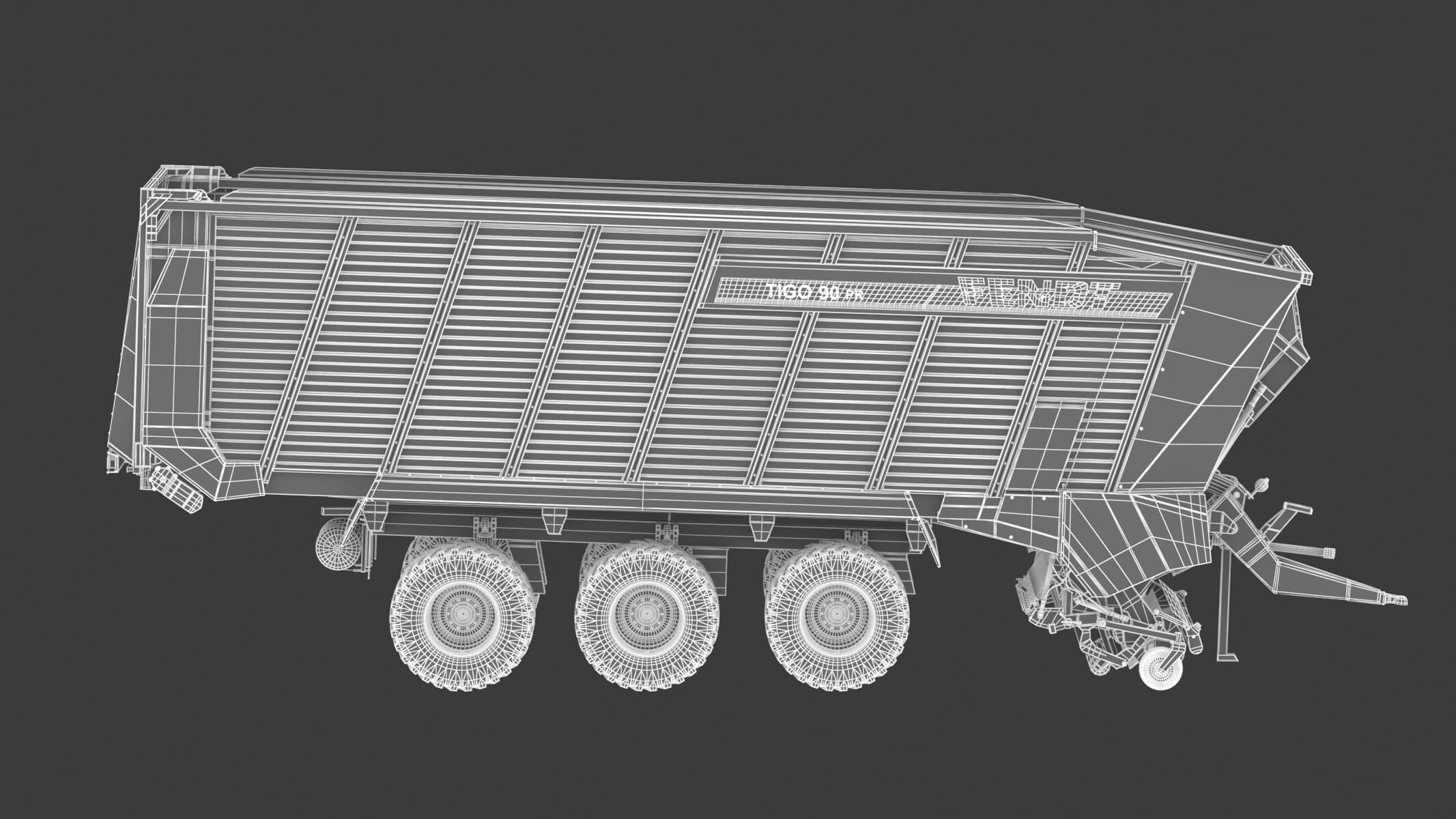 Fendt Tigo Forage Wagons 6 Wheels - 3D Model by frezzy