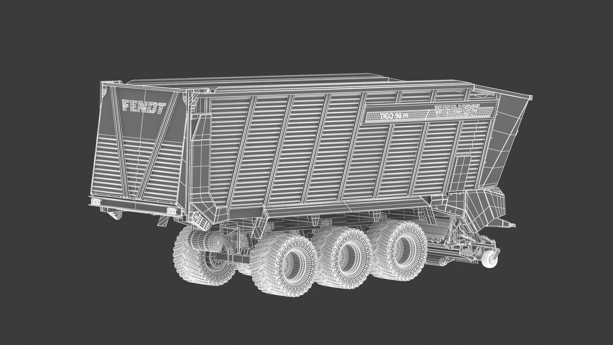 Fendt Tigo Forage Wagons 6 Wheels - 3D Model by frezzy
