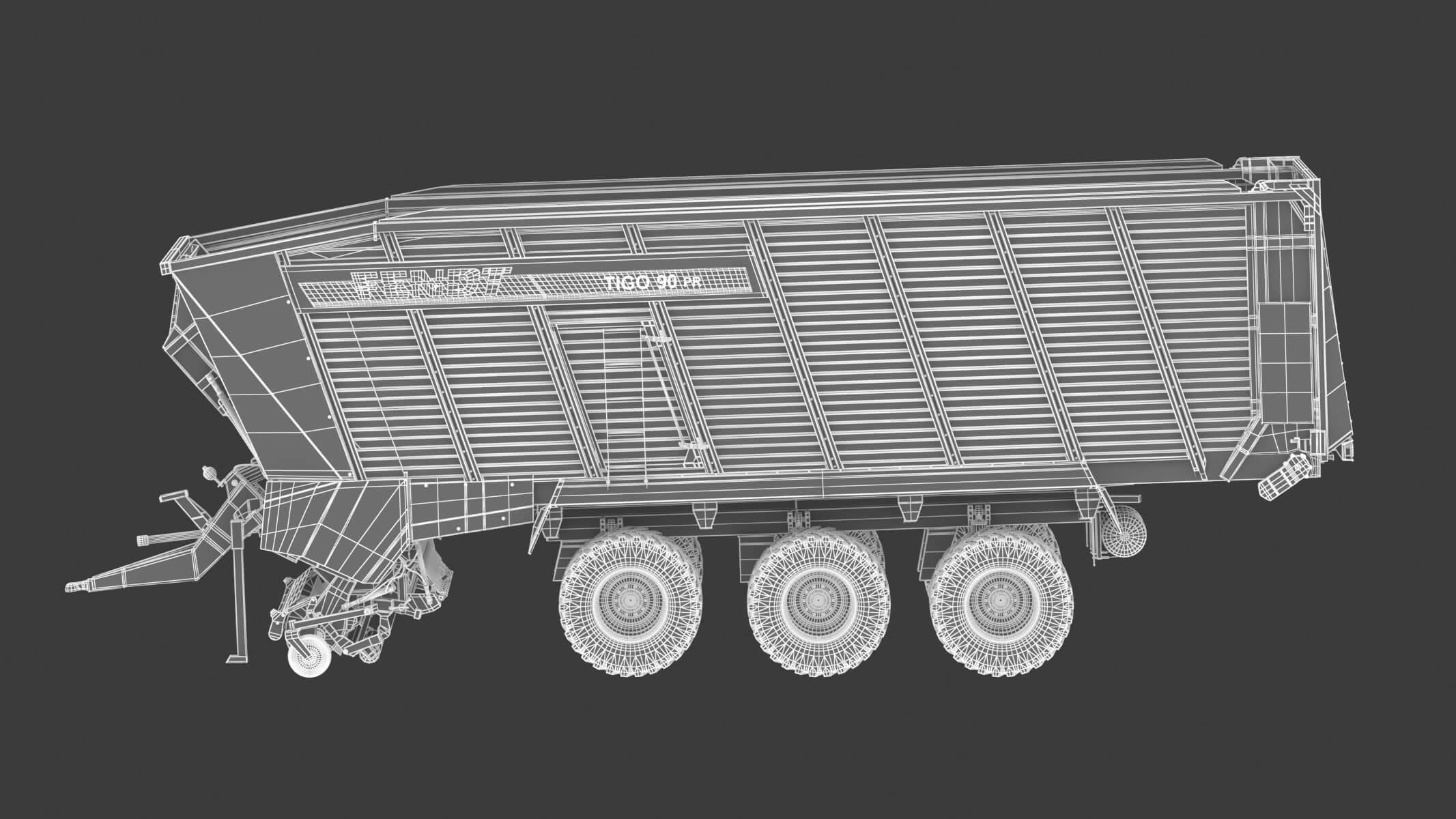 Fendt Tigo Forage Wagons 6 Wheels - 3D Model by frezzy