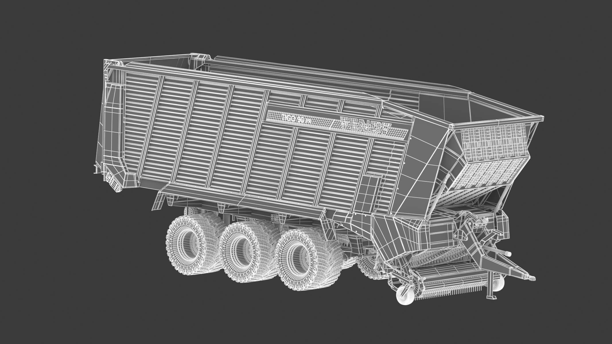 Fendt Tigo Forage Wagons 6 Wheels - 3D Model by frezzy