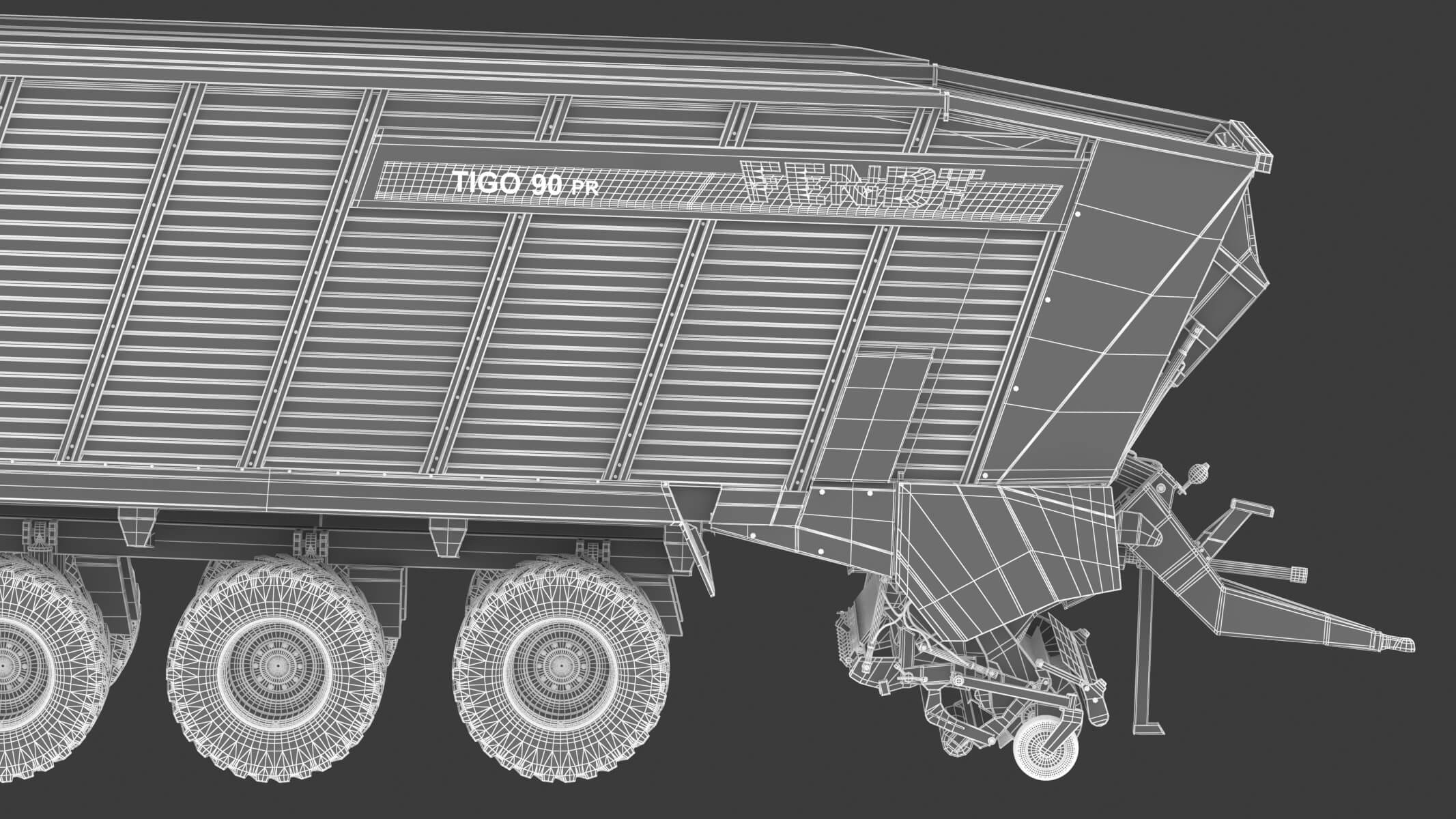 Fendt Tigo Forage Wagons 6 Wheels - 3D Model by frezzy