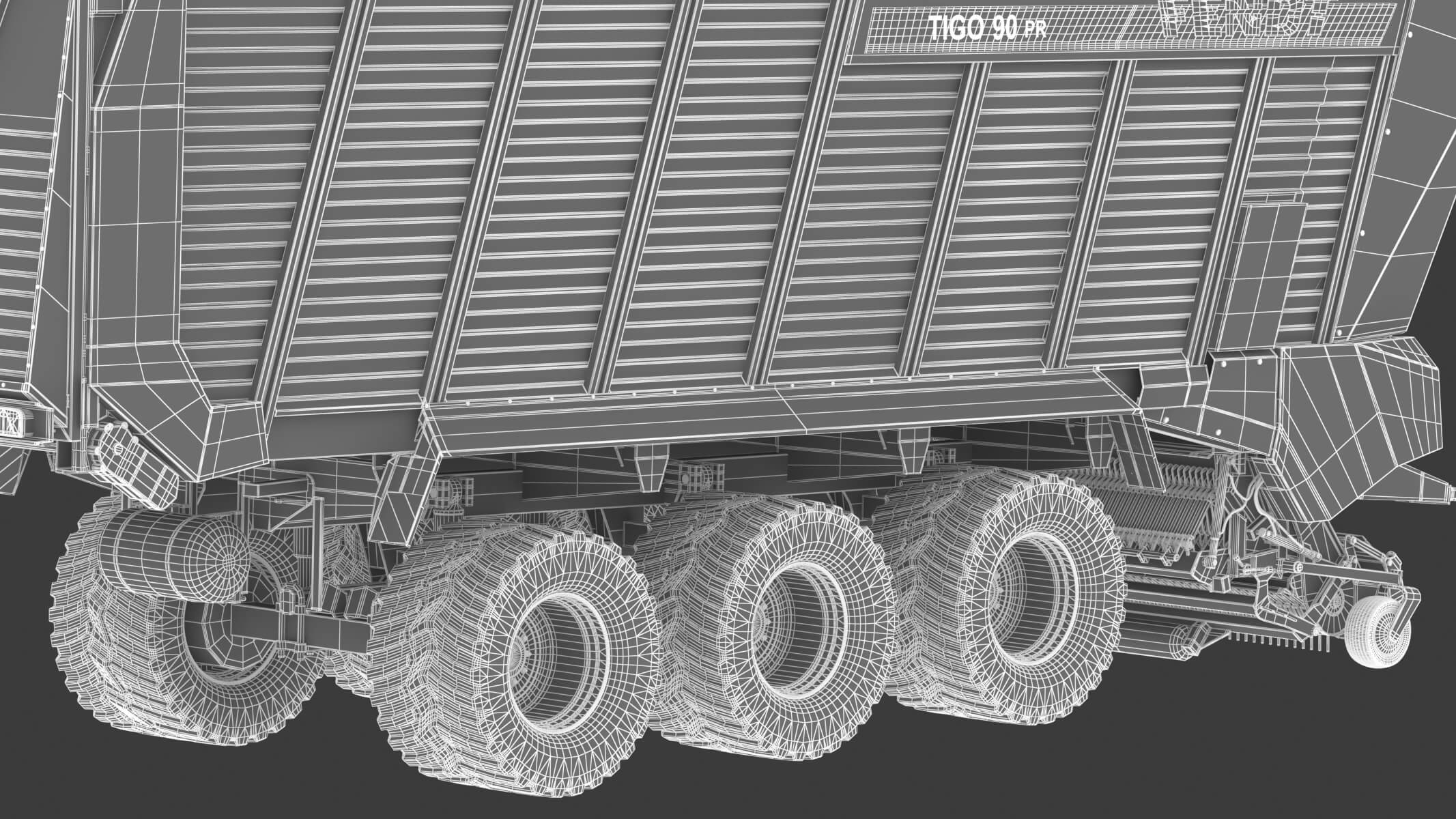 Fendt Tigo Forage Wagons 6 Wheels - 3D Model by frezzy