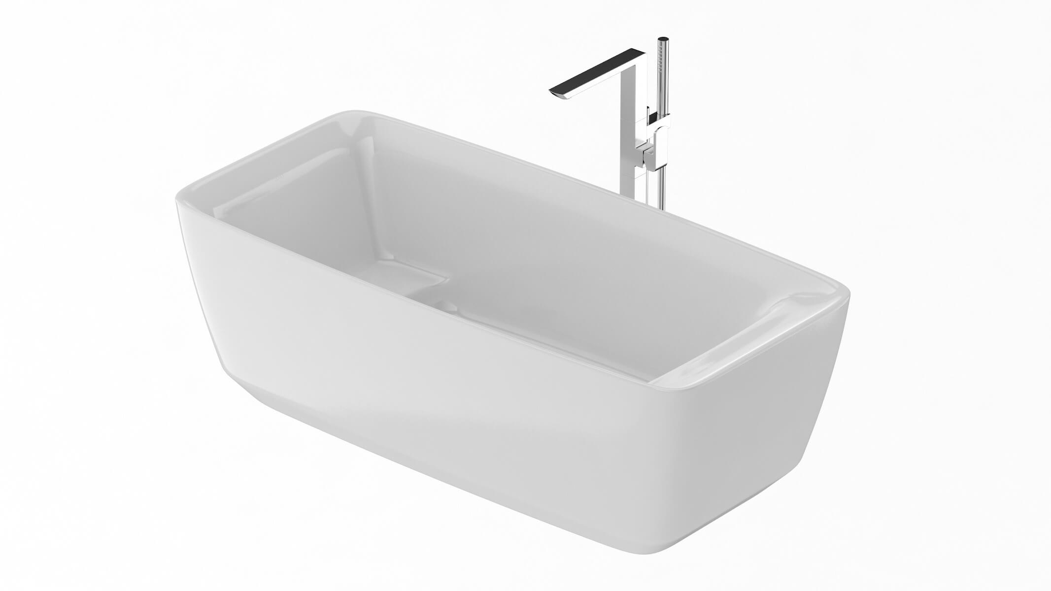 Flotation Freestanding Square Tub - 3D Model by frezzy