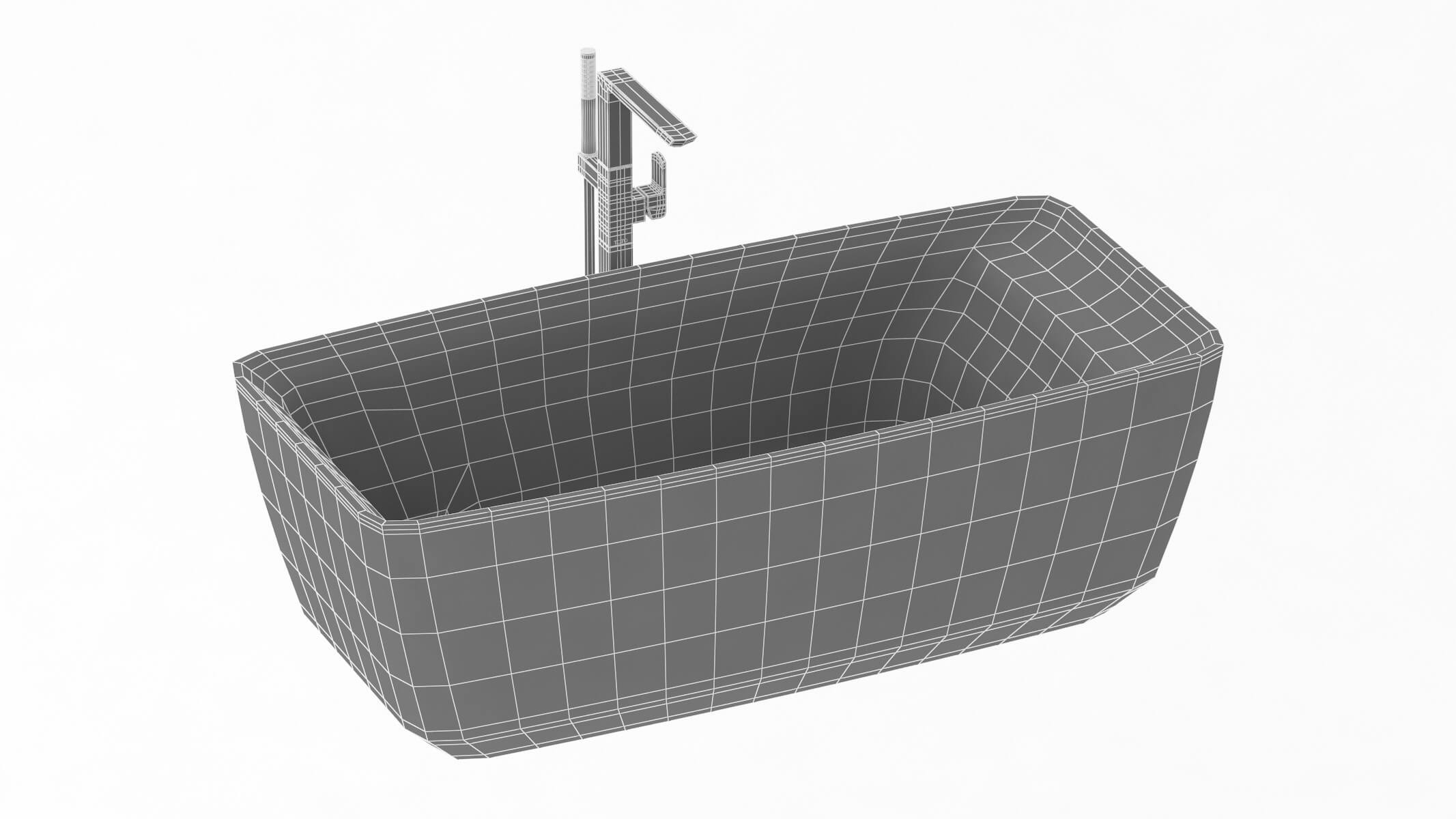 Flotation Freestanding Square Tub - 3D Model by frezzy