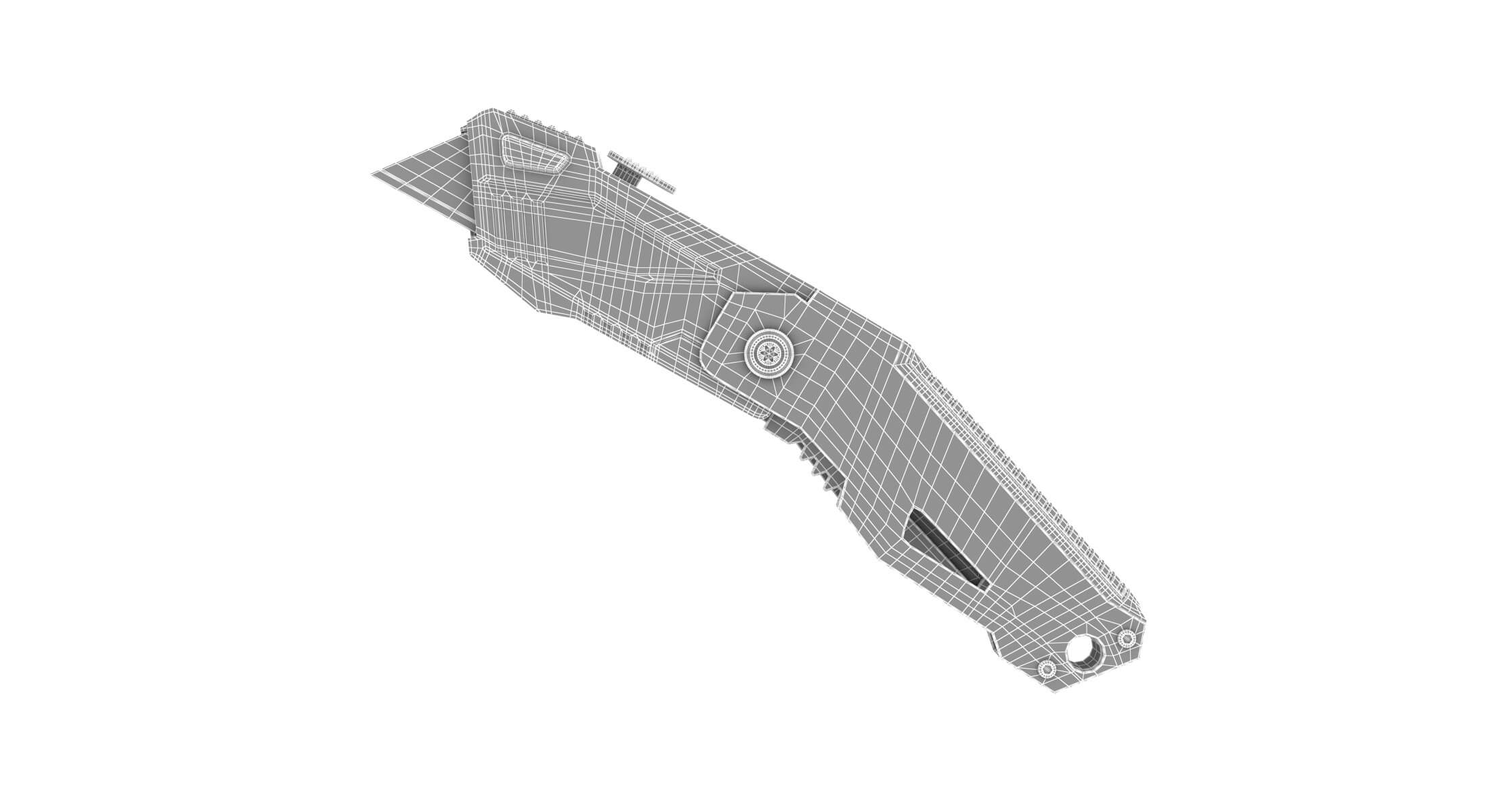 Folding Retract Knife - 3D Model by frezzy