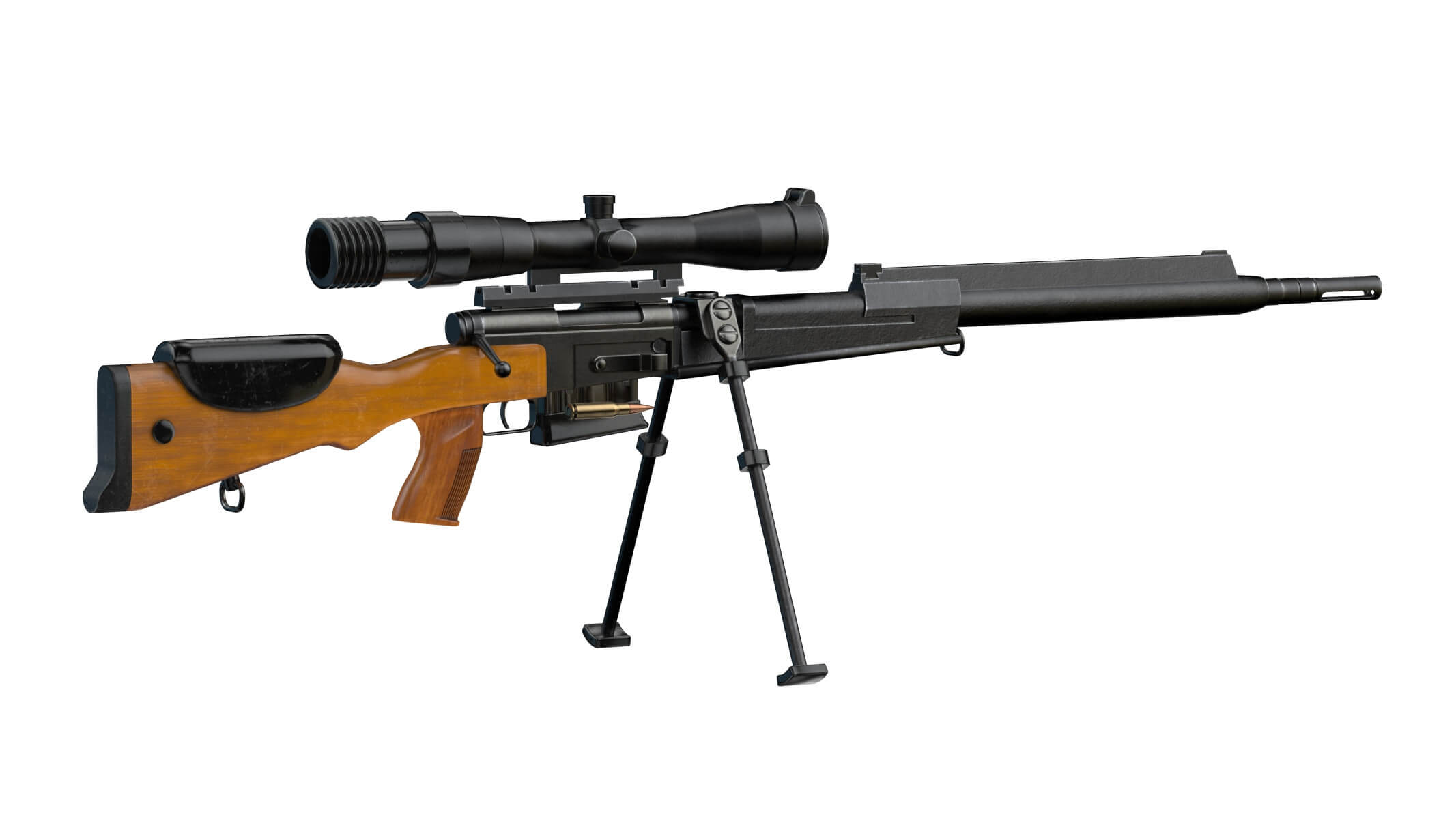 FR F2 Sniper Rifle Low Poly - 3D Model by frezzy