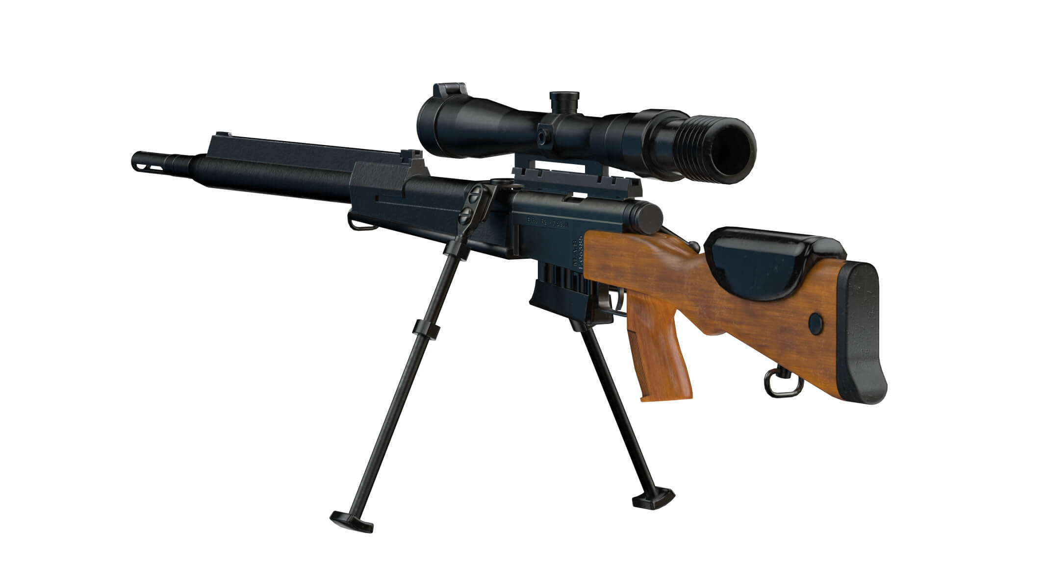 FR F2 Sniper Rifle Low Poly - 3D Model by frezzy