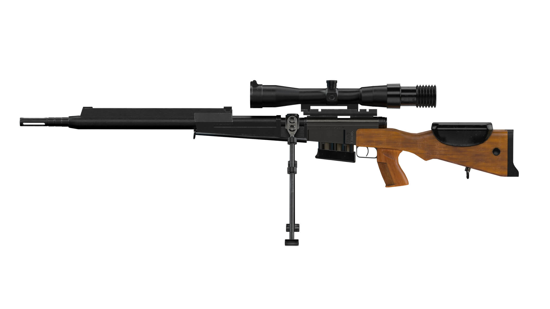 FR F2 Sniper Rifle Low Poly - 3D Model by frezzy
