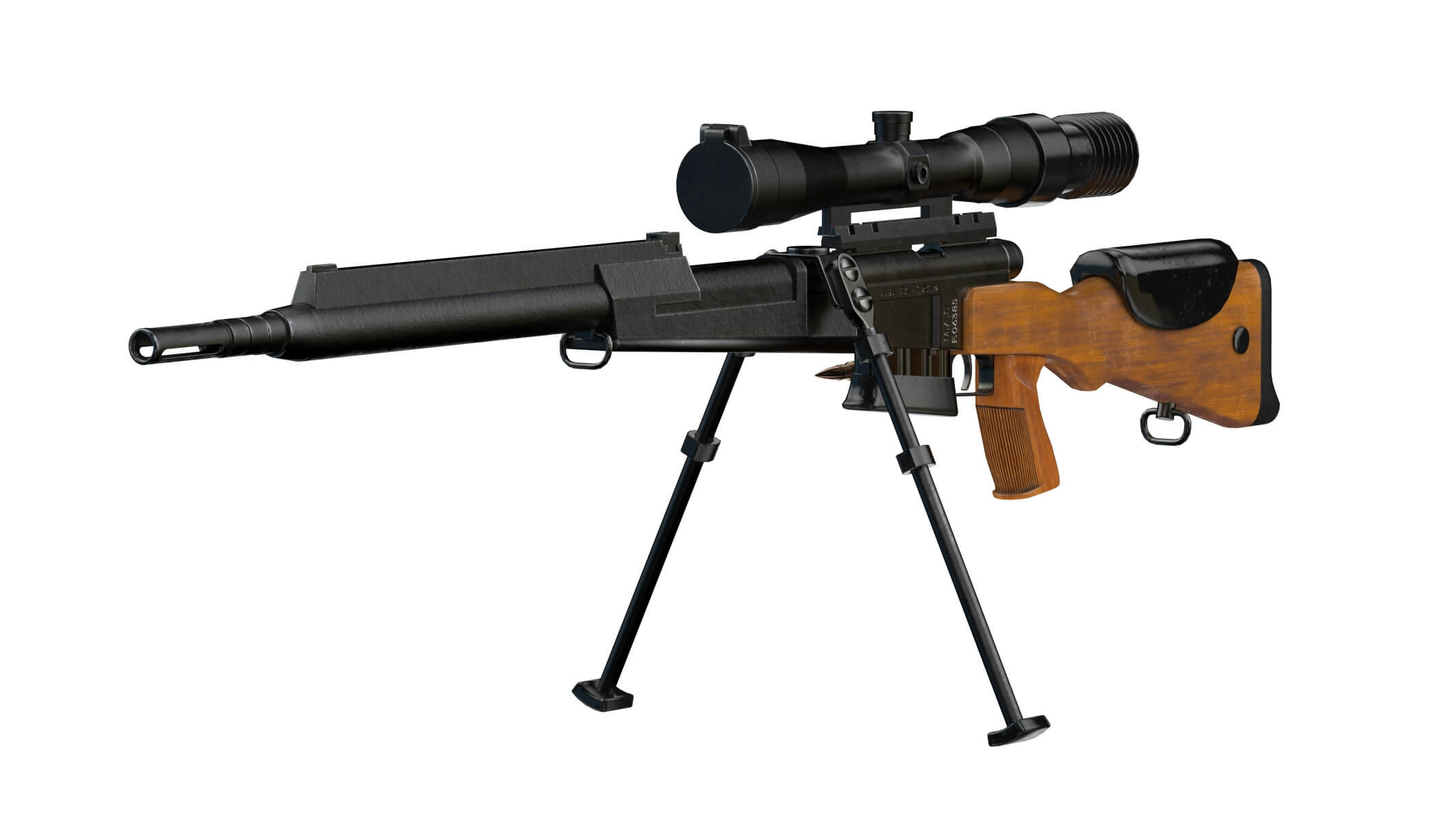 FR F2 Sniper Rifle Low Poly - 3D Model by frezzy