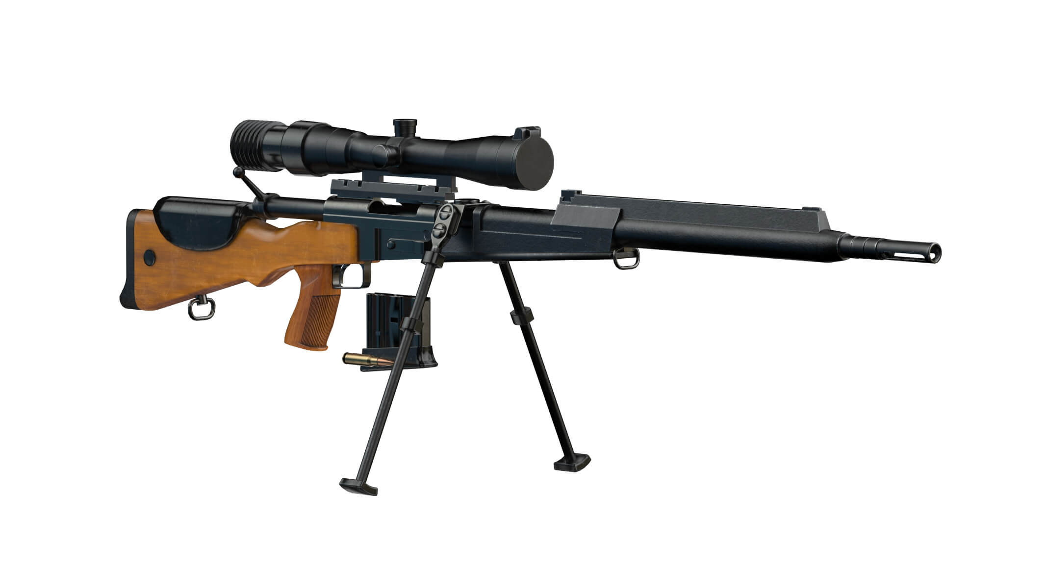 FR F2 Sniper Rifle Low Poly - 3D Model by frezzy