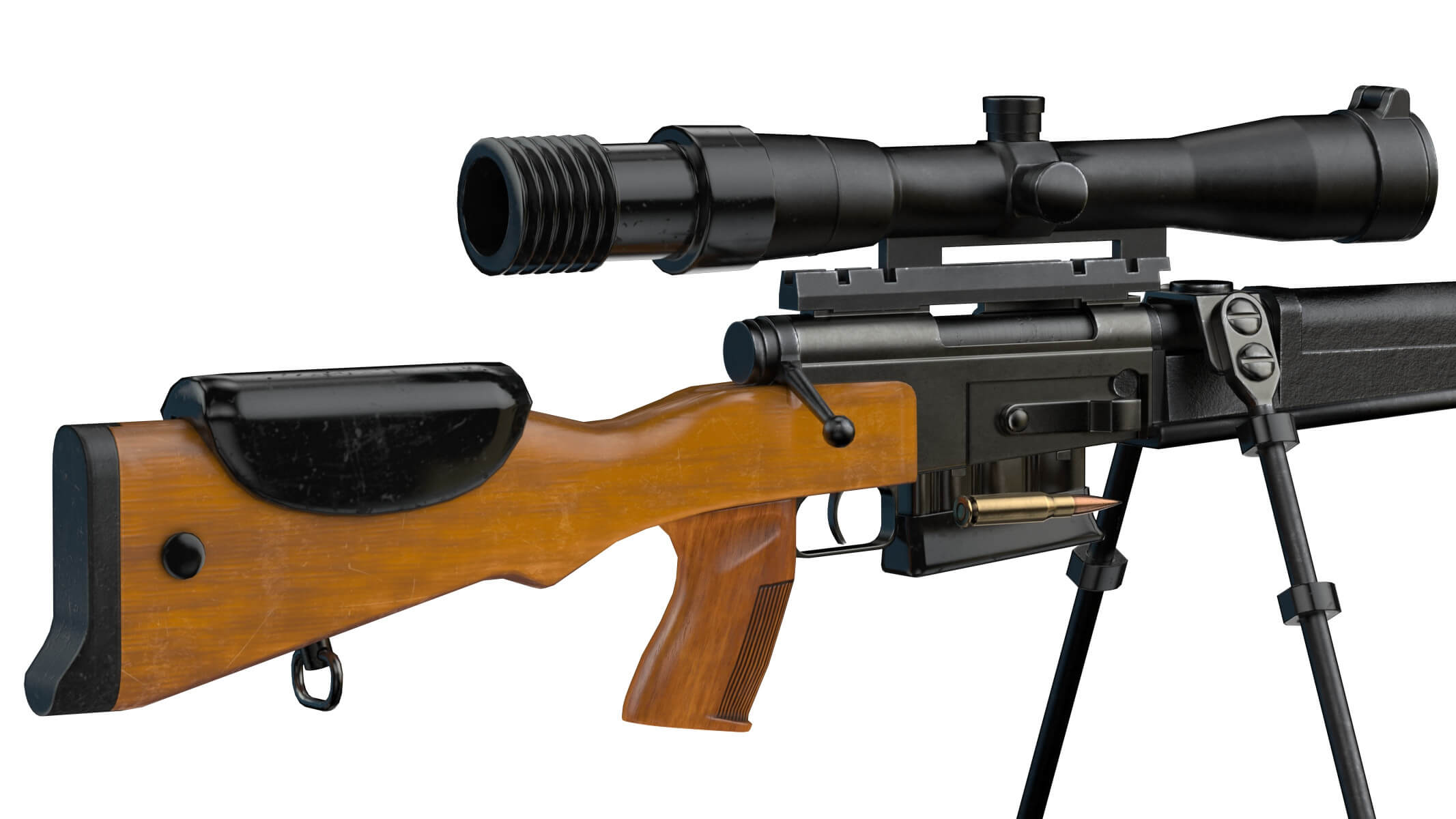 FR F2 Sniper Rifle Low Poly - 3D Model by frezzy