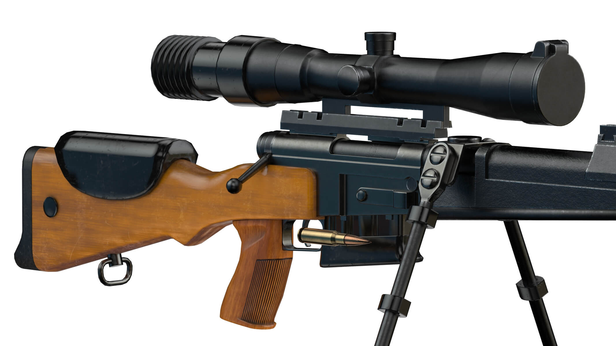 FR F2 Sniper Rifle Low Poly - 3D Model by frezzy