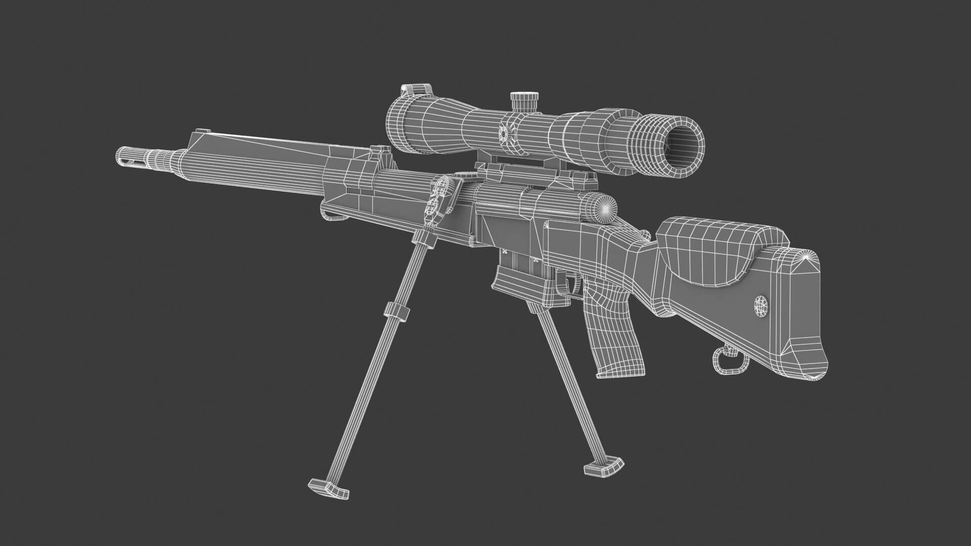 FR F2 Sniper Rifle Low Poly - 3D Model by frezzy