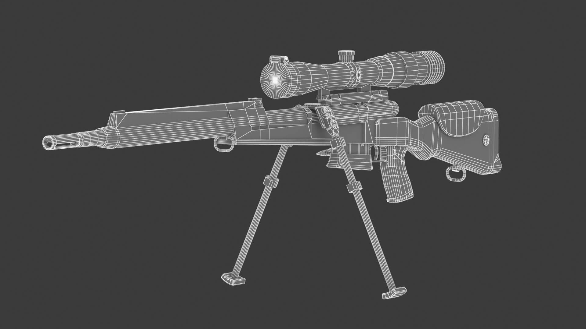 FR F2 Sniper Rifle Low Poly - 3D Model by frezzy