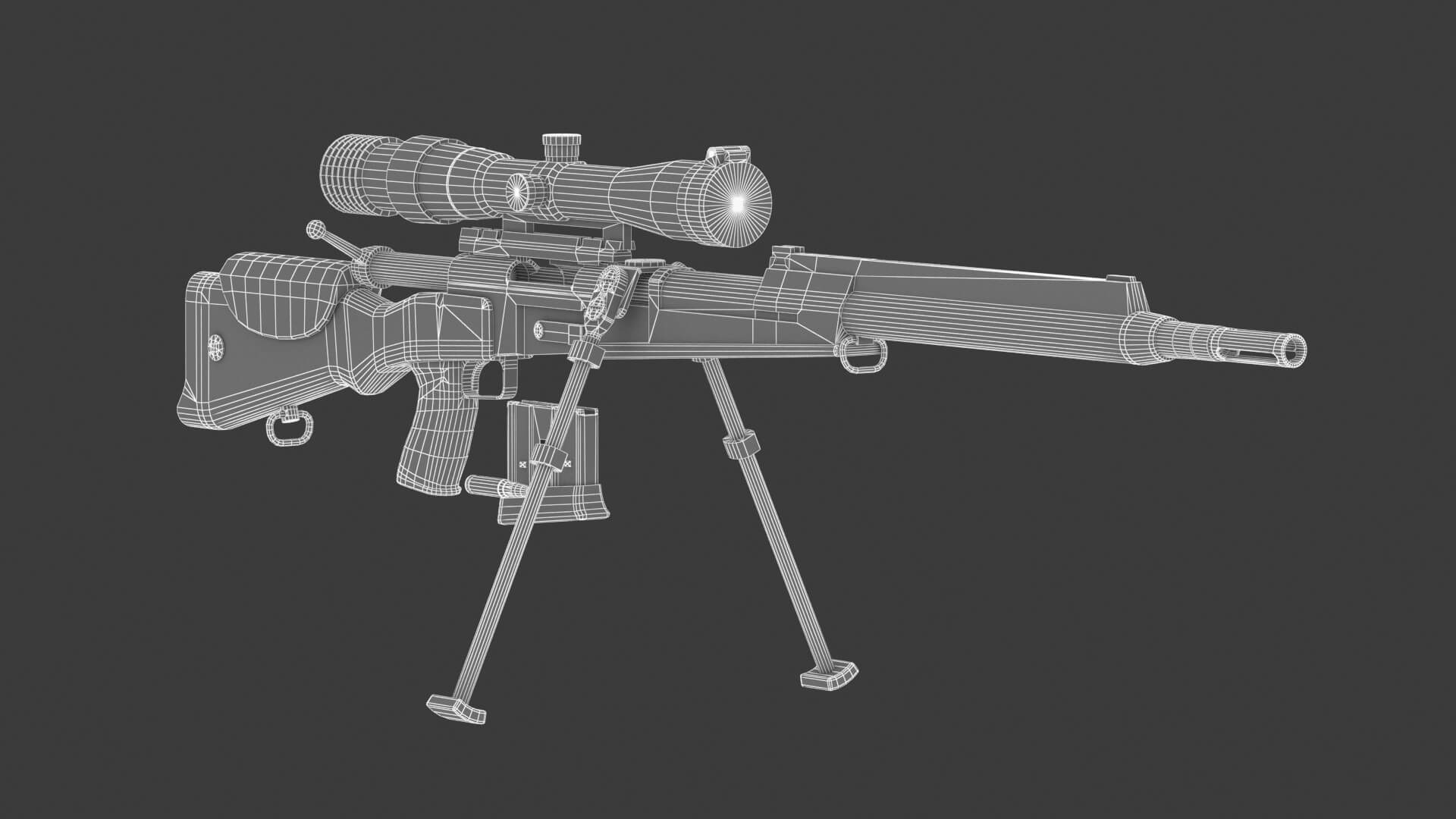 FR F2 Sniper Rifle Low Poly - 3D Model by frezzy