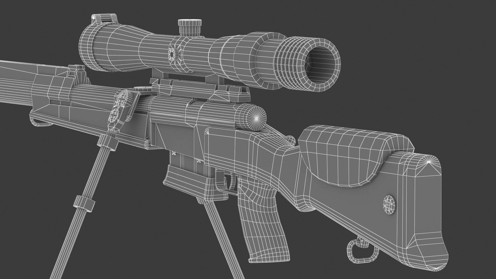 FR F2 Sniper Rifle Low Poly - 3D Model by frezzy