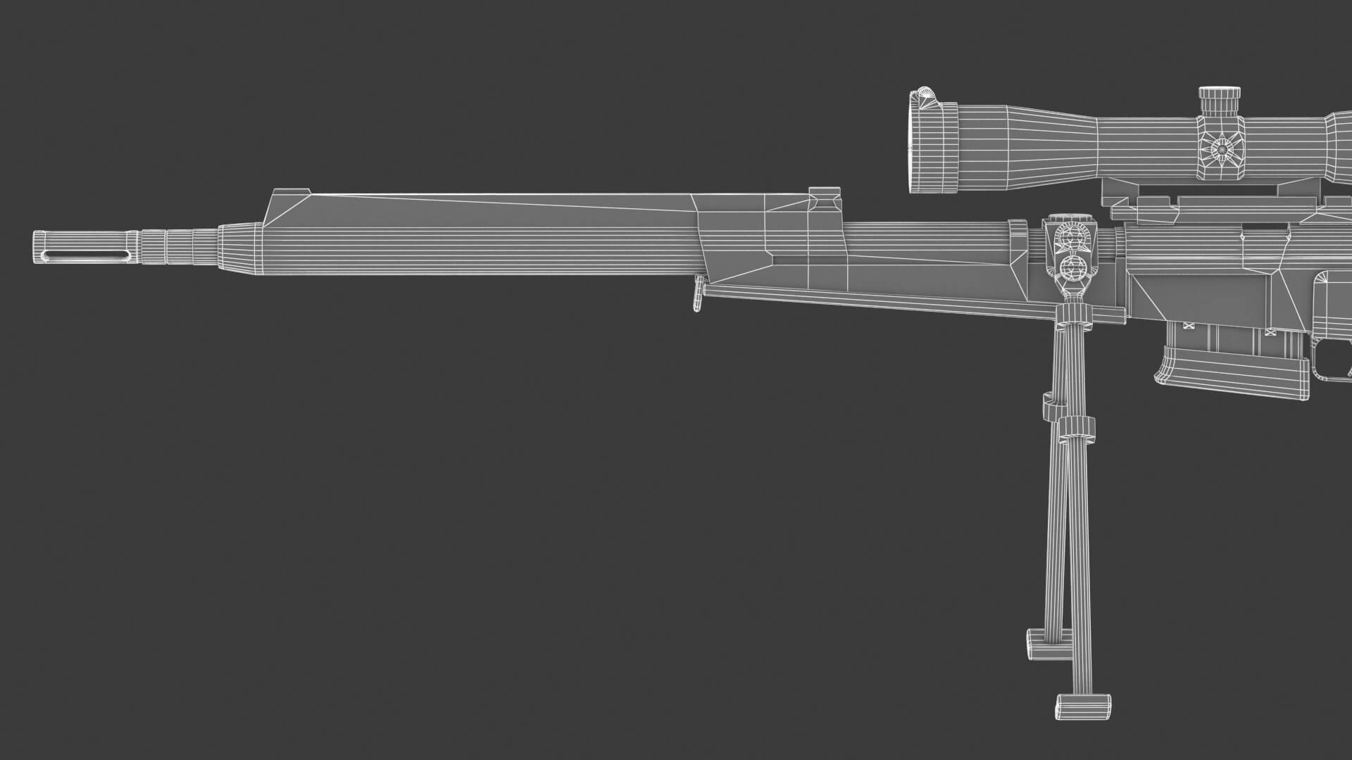 FR F2 Sniper Rifle Low Poly - 3D Model by frezzy