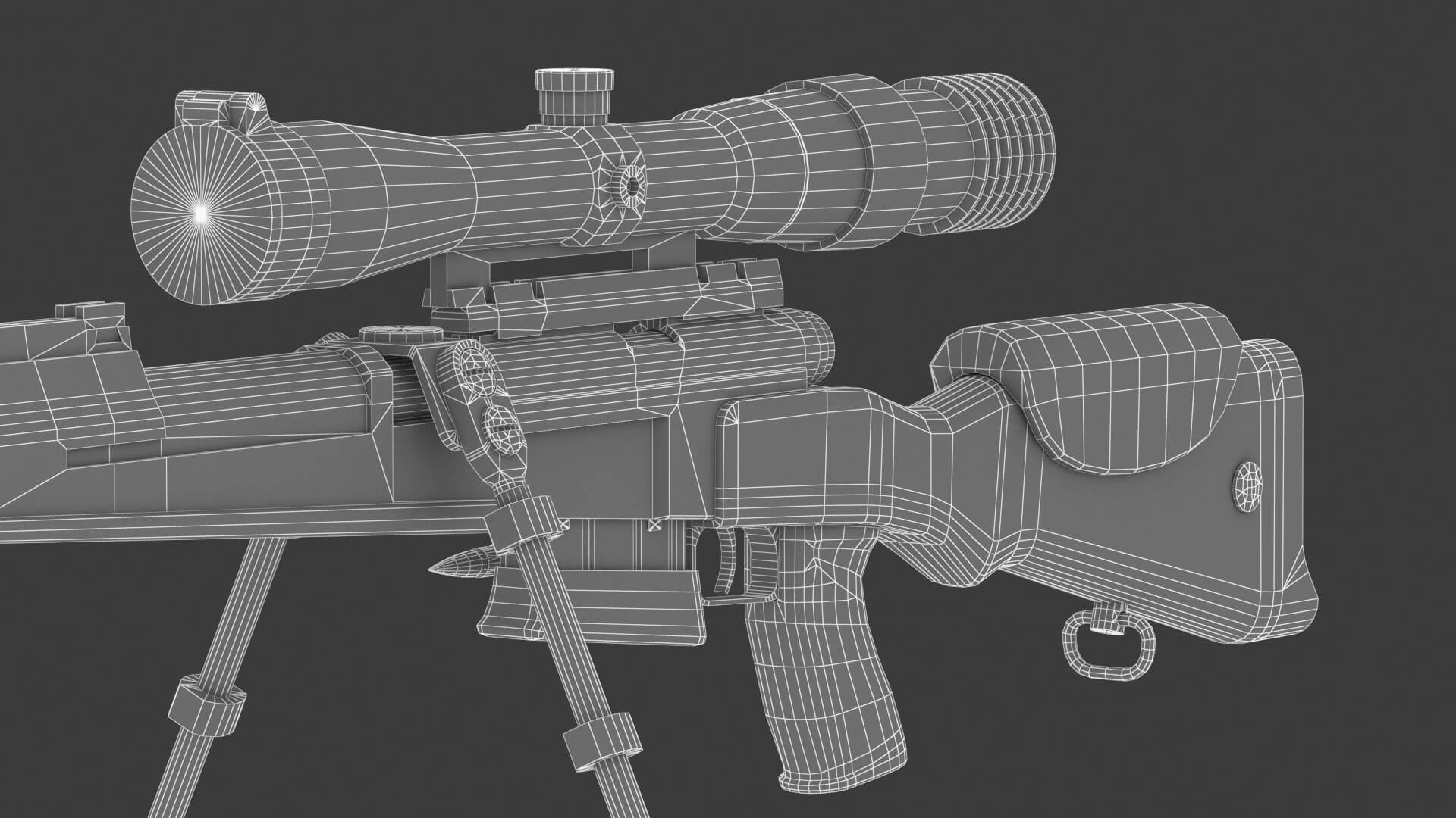 FR F2 Sniper Rifle Low Poly - 3D Model by frezzy